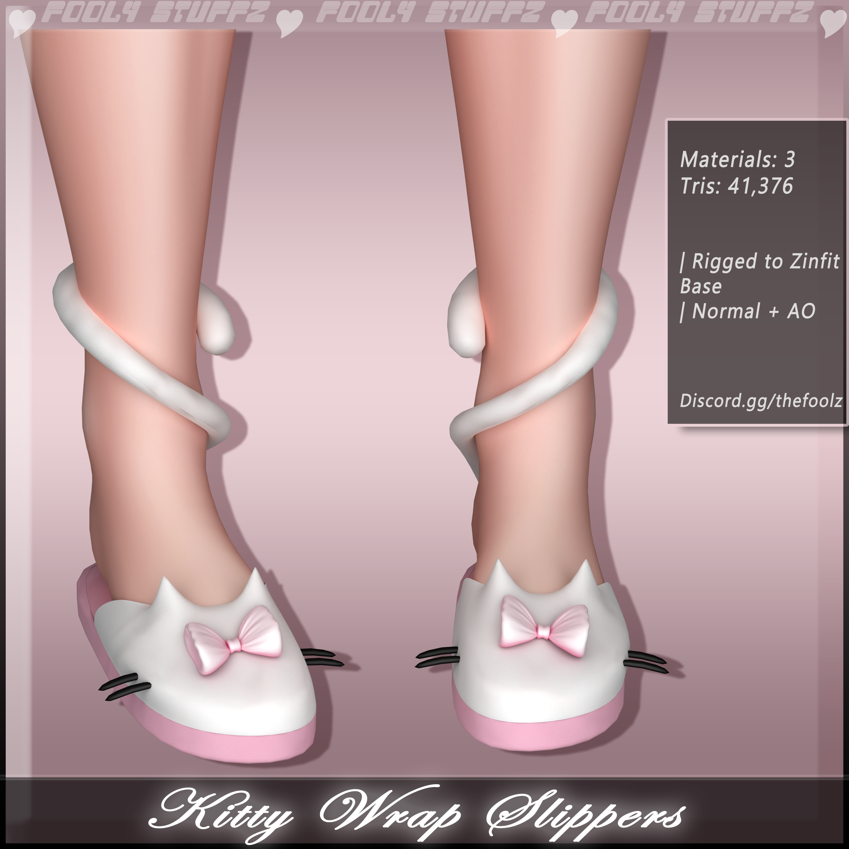 Kitty Wrap Slippers ♡ [Commercial Use] - Payhip
