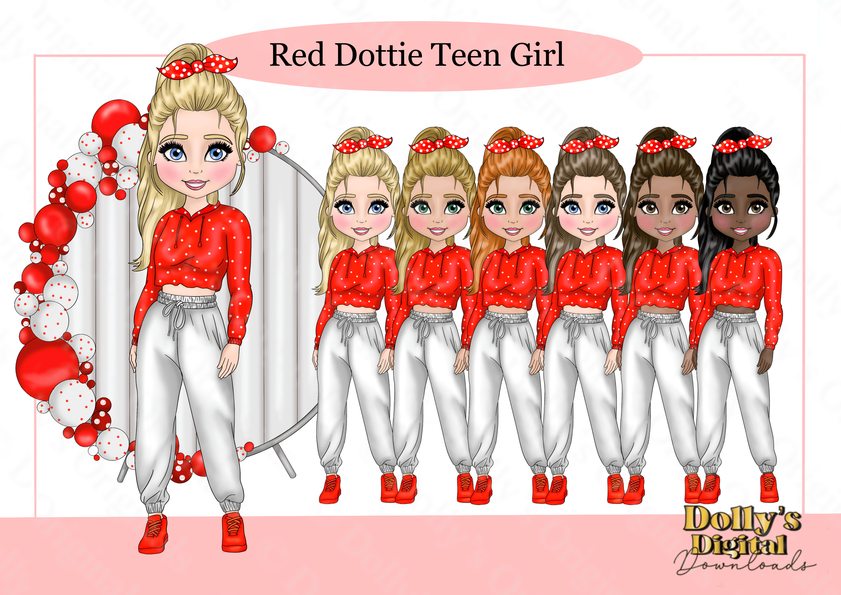 Red Dottie Teen Girl - Payhip