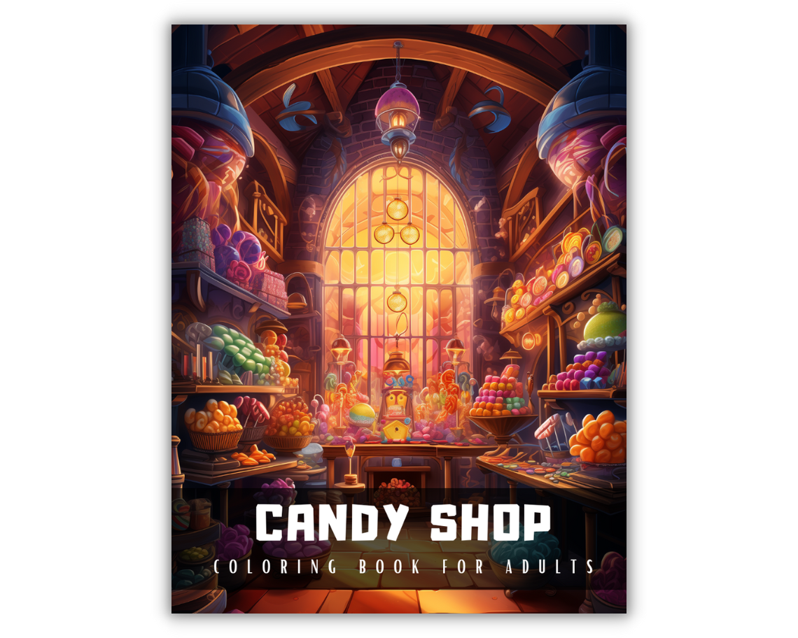 Candy Shop Coloring Book for Adults: An Adult Coloring Book with ...