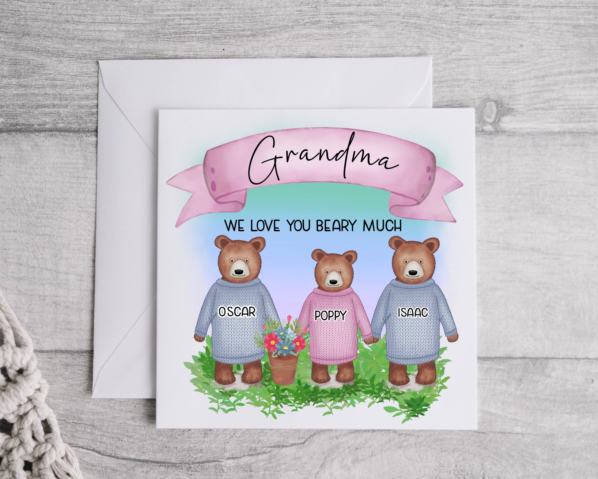 Love You Beary Much - Mother's Day / Birthday Card - Personalised - Payhip