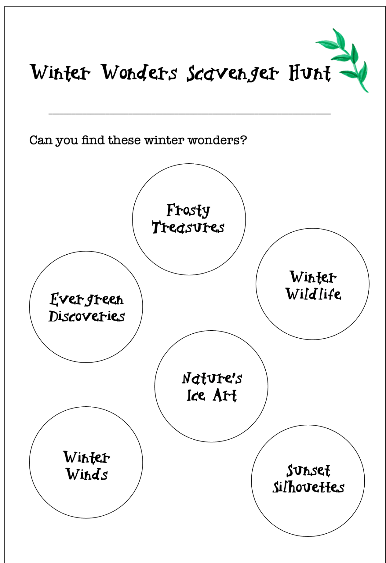 Winter Wonders Scavenger Hunt - Payhip