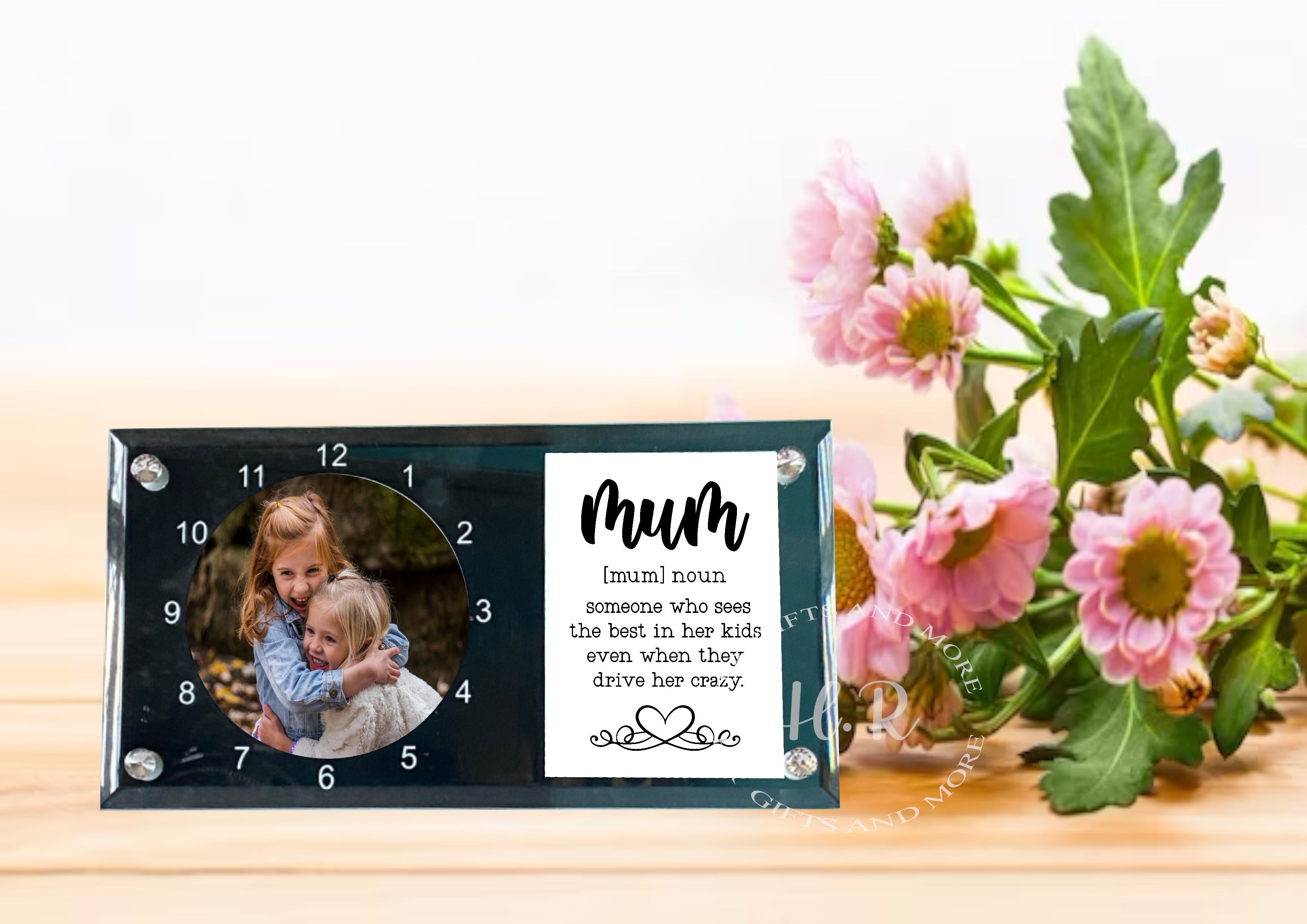 Personalised Mum Quote Photo Glass Clock - Payhip
