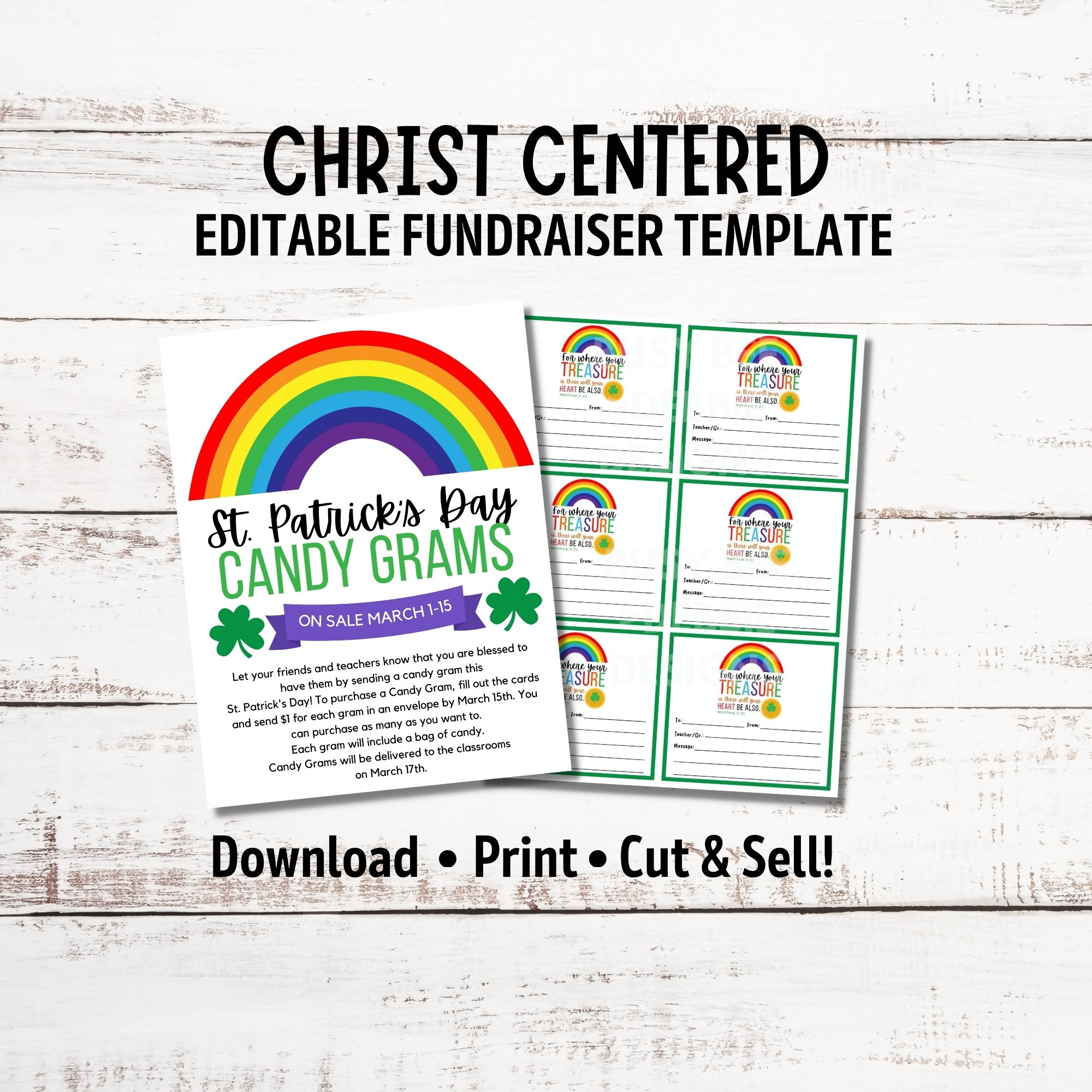 Editable St. Patricks Day Candy Gram Flyer | St. Patricks Day Candy ...