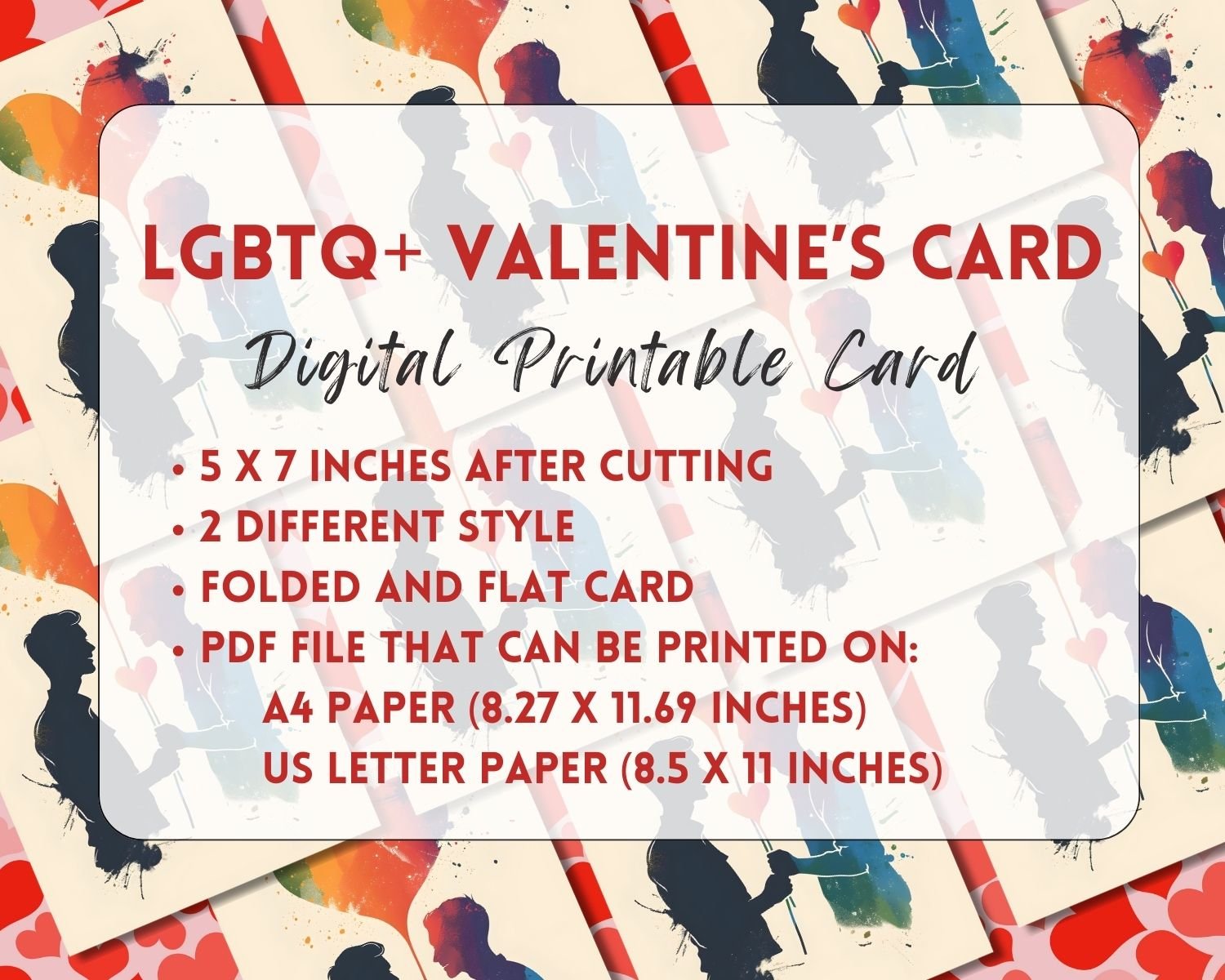 LGBTQA Simple Printable Valentine's Card (LGBTQA Love Card, LGBTQ ...