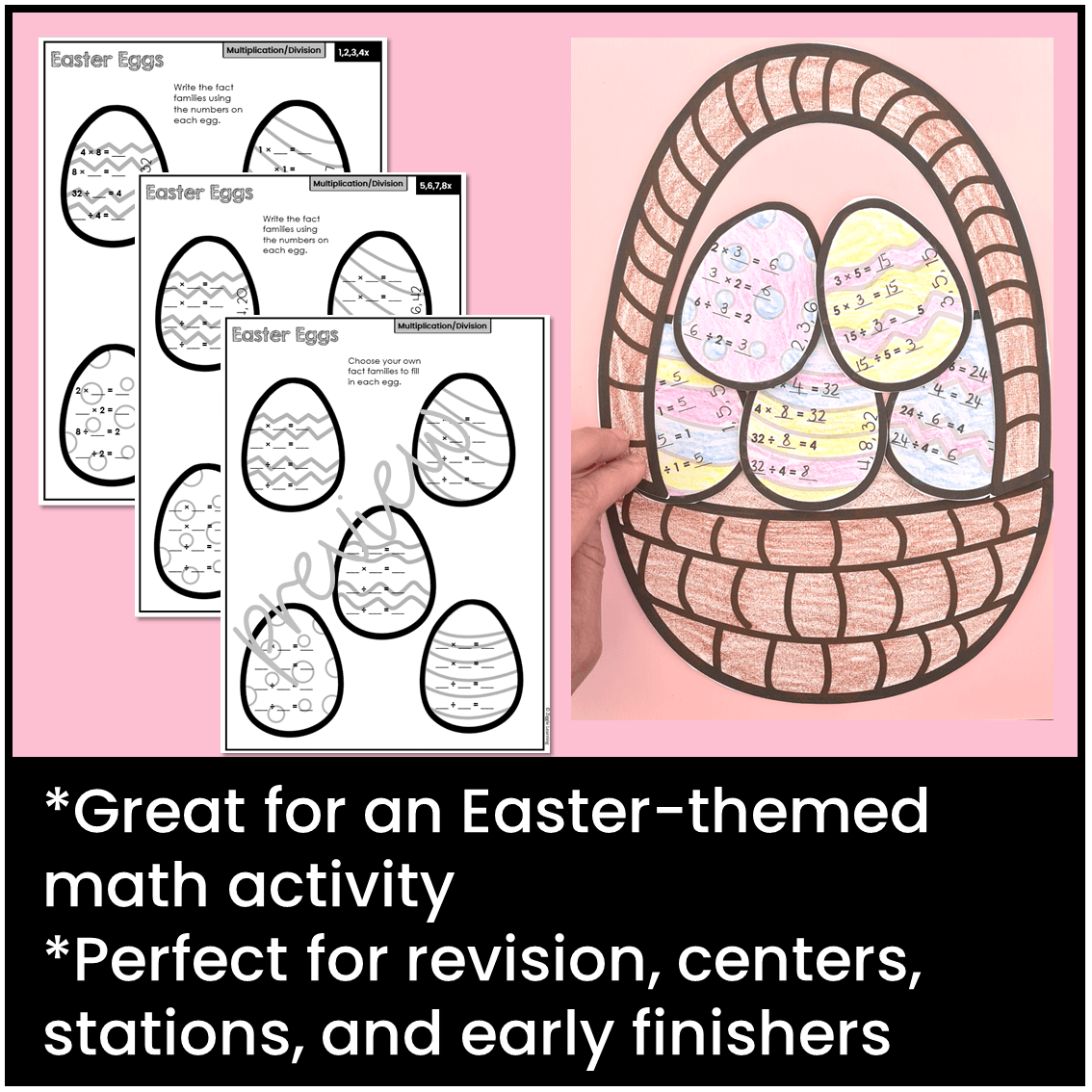 Easter Basket Fact Families Craft Math Activity
