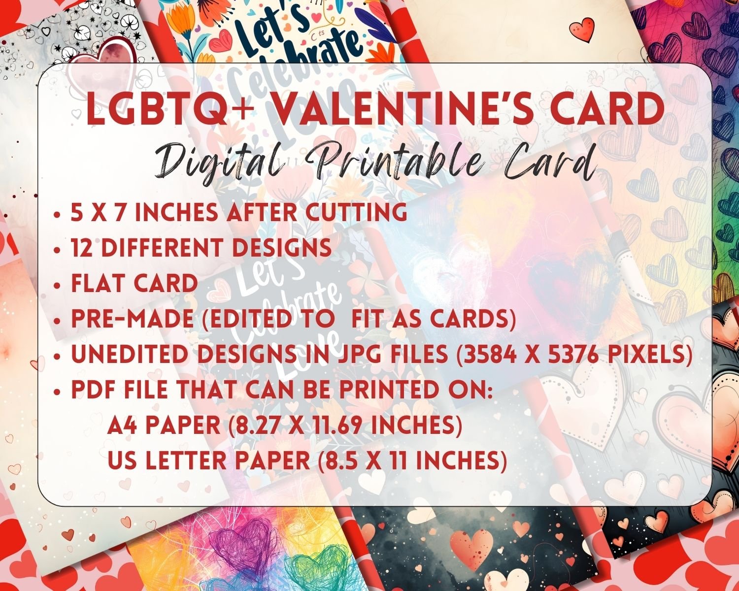 Simple Printable Valentine's Card (Love Card, Downloadable Card ...