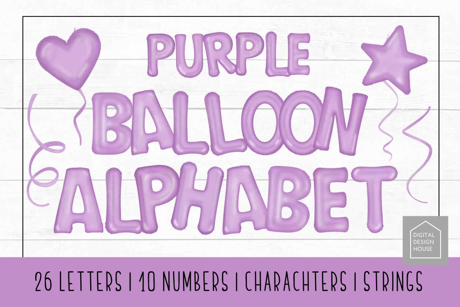 Purple Balloon Alphabet | Party Balloons Letters & Numbers - Payhip