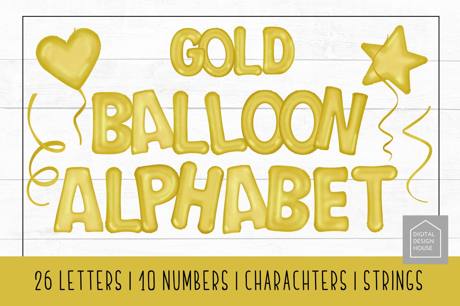 Gold Balloon Alphabet | Party Balloons Letters & Numbers - Payhip