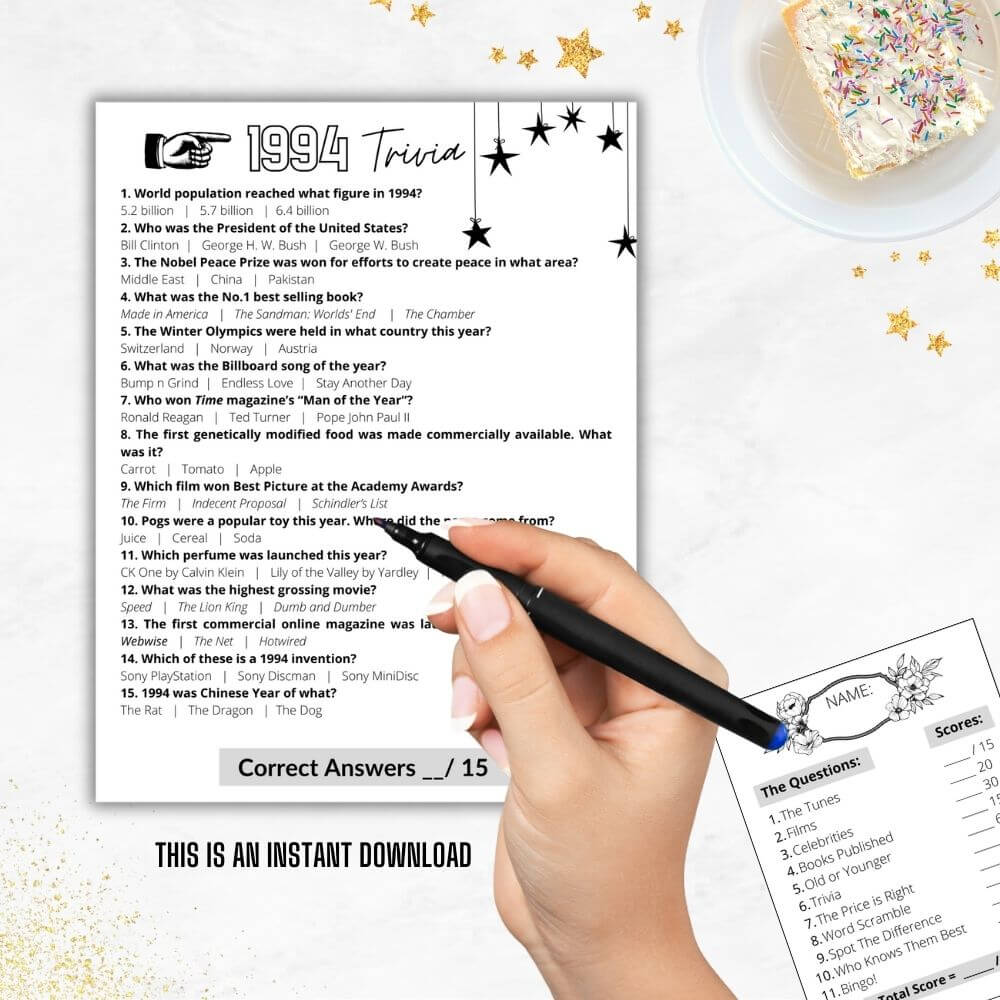 1994 BIRTHDAY PARTY GAMES Bundle With Guest Book & Time Capsule ...