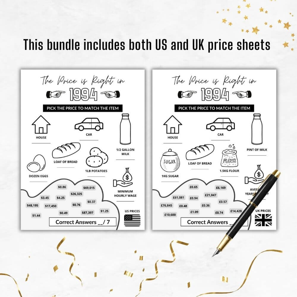 1994 BIRTHDAY PARTY GAMES Bundle With Guest Book & Time Capsule ...