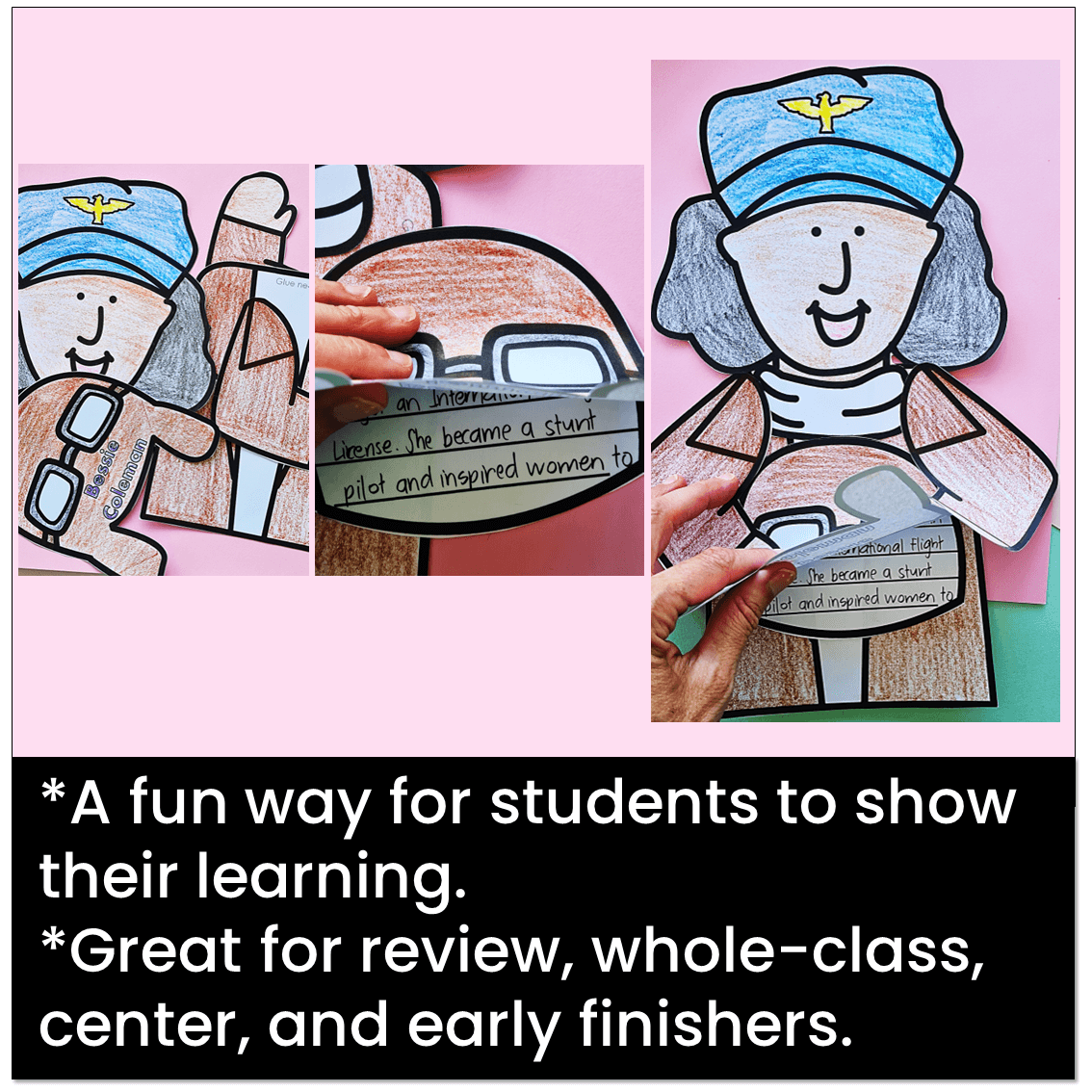 Bessie Coleman Writing Craft Activity Women's History Black History