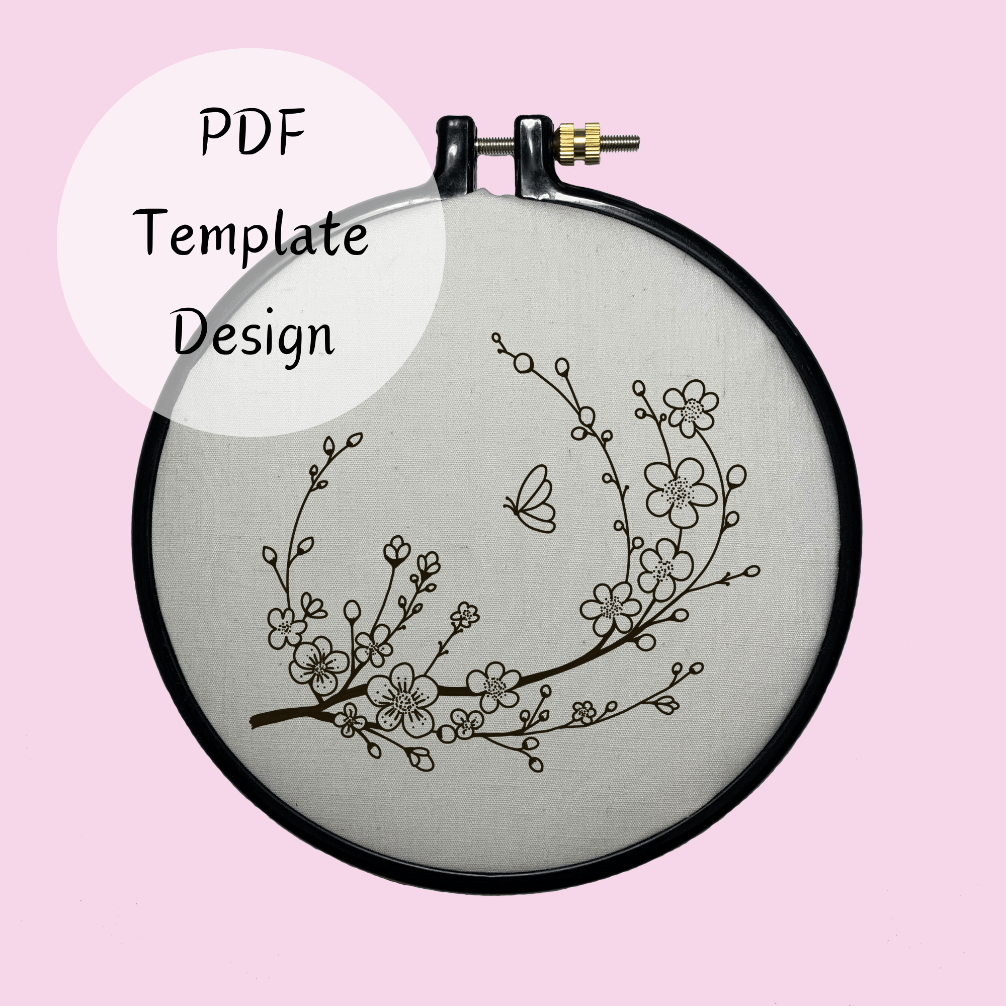Cherry Blossoms Hand Embroidery Pattern - DIY Design - Payhip