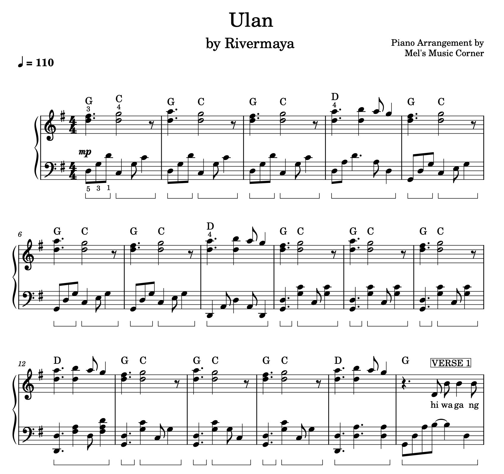 Ulan by Rivermaya PIANO SHEET MUSIC or MIDI - Payhip