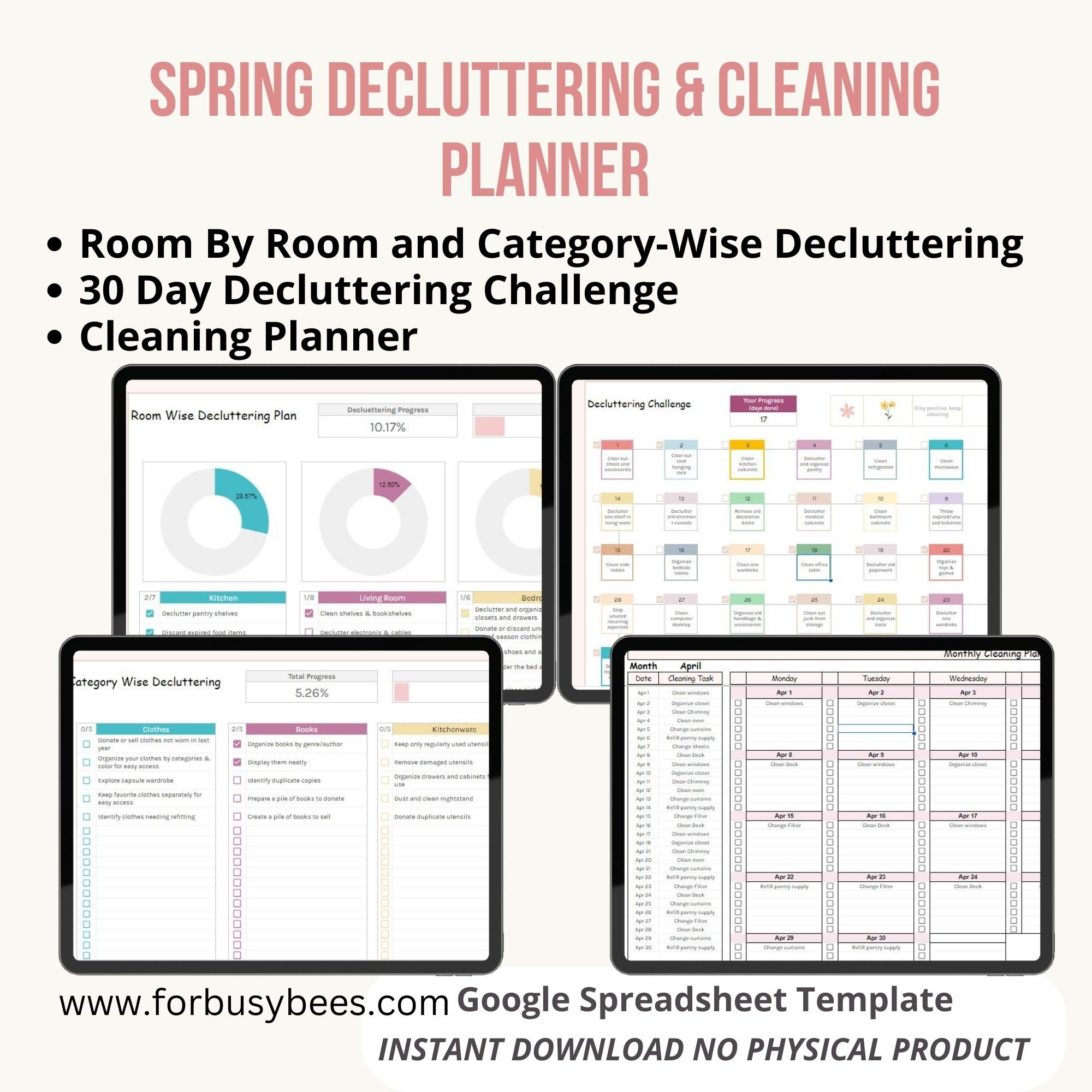 Spring Cleaning and decluttering Checklist - Payhip