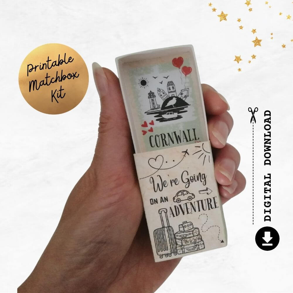 CORNWALL SURPRISE TRIP REVEAL - Mini Matchbox Craft Kit - Digital Download