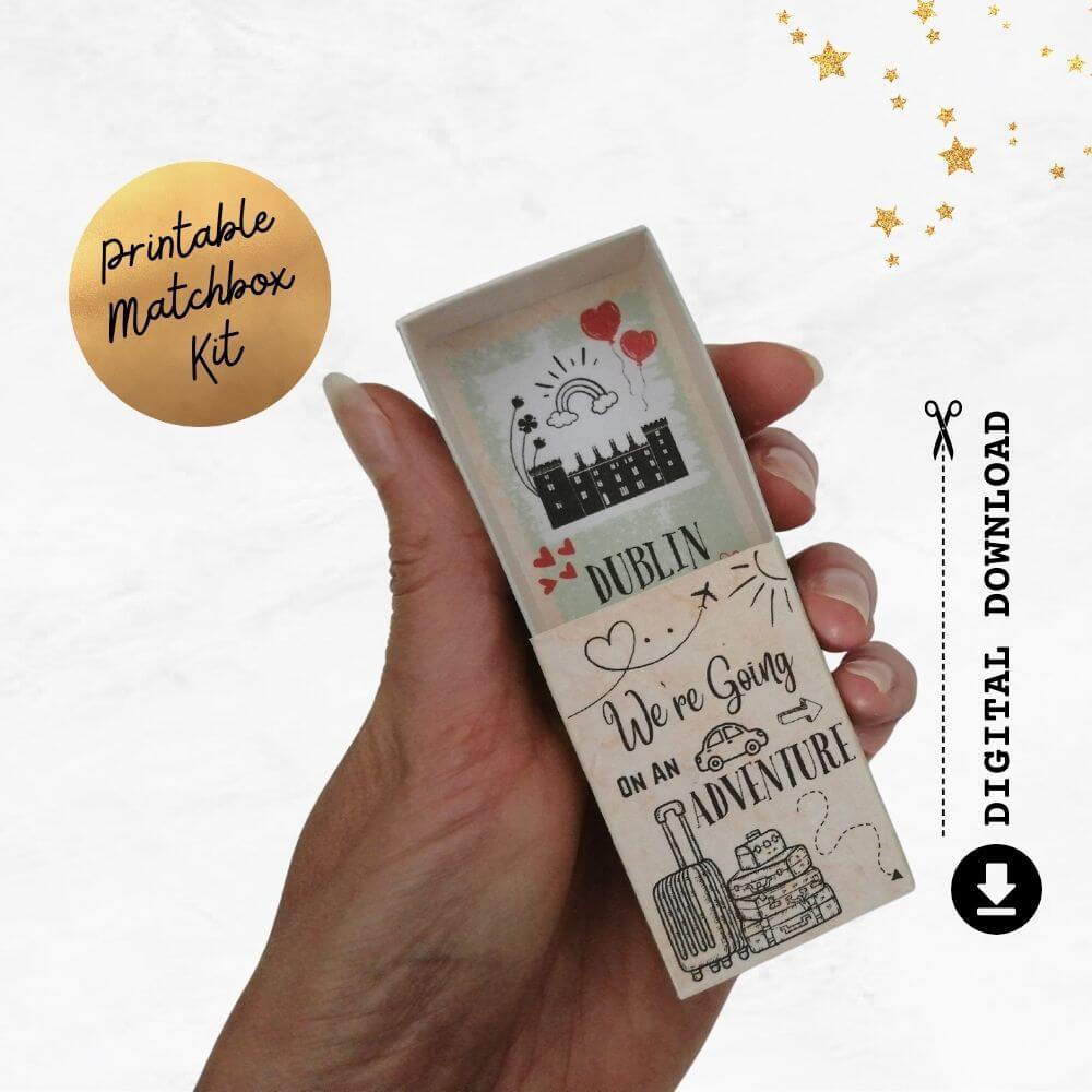 DUBLIN SURPRISE TRIP REVEAL - Mini Matchbox Craft Kit - Digital Download