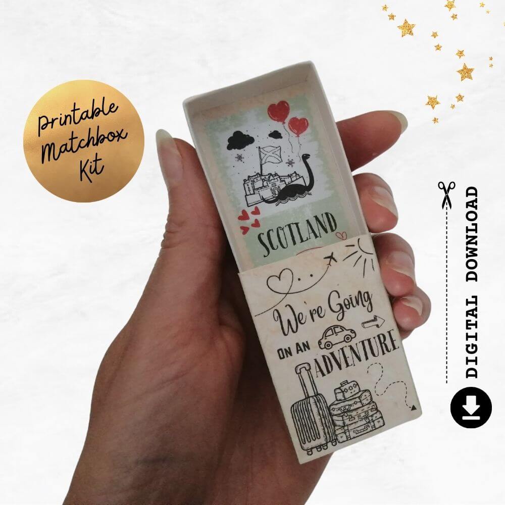 SURPRISE TRIP REVEAL - PASSPORT MATCHBOX CRAFT KIT - Digital Download