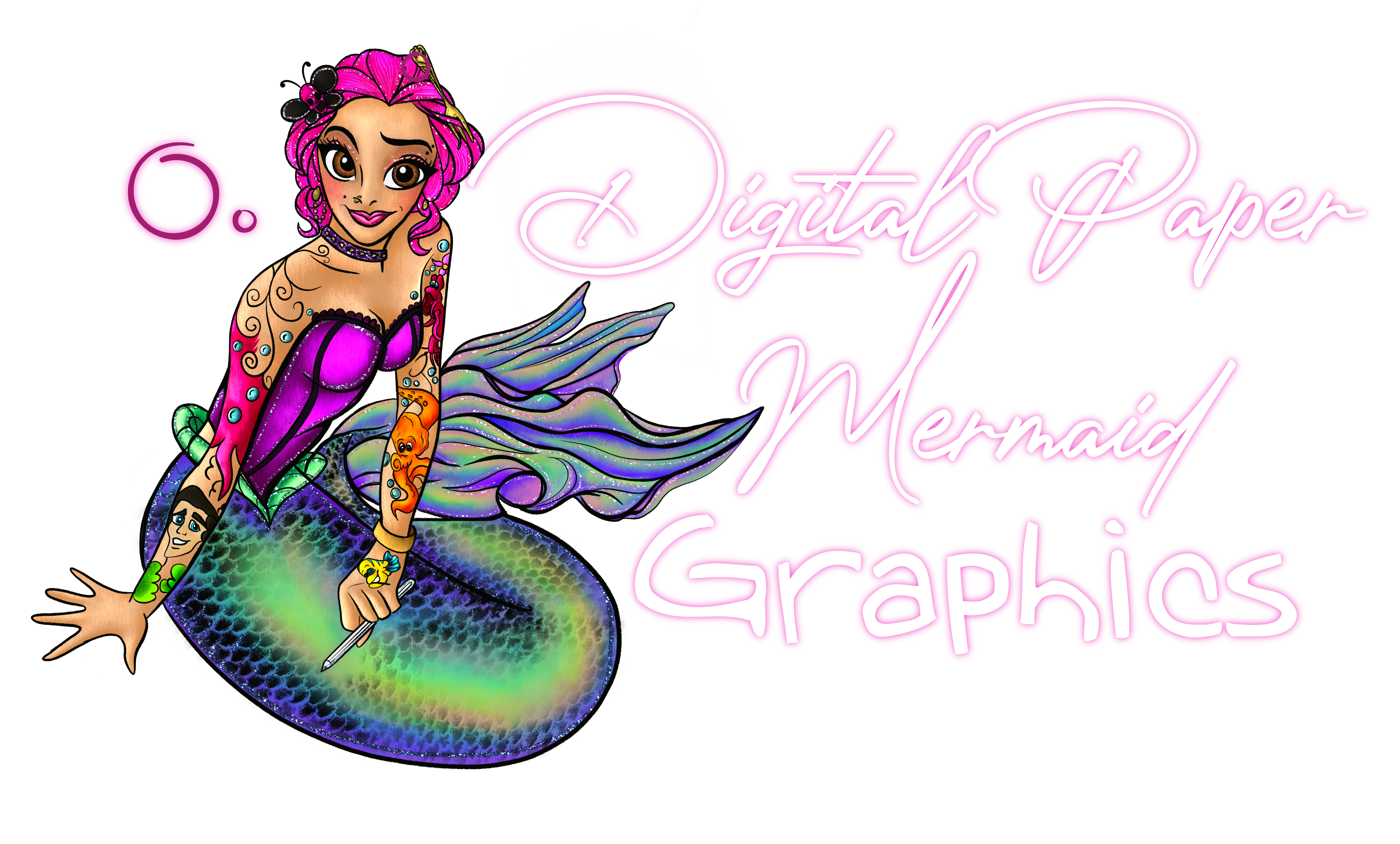 Digital Paper Mermaid Graphics - Payhip