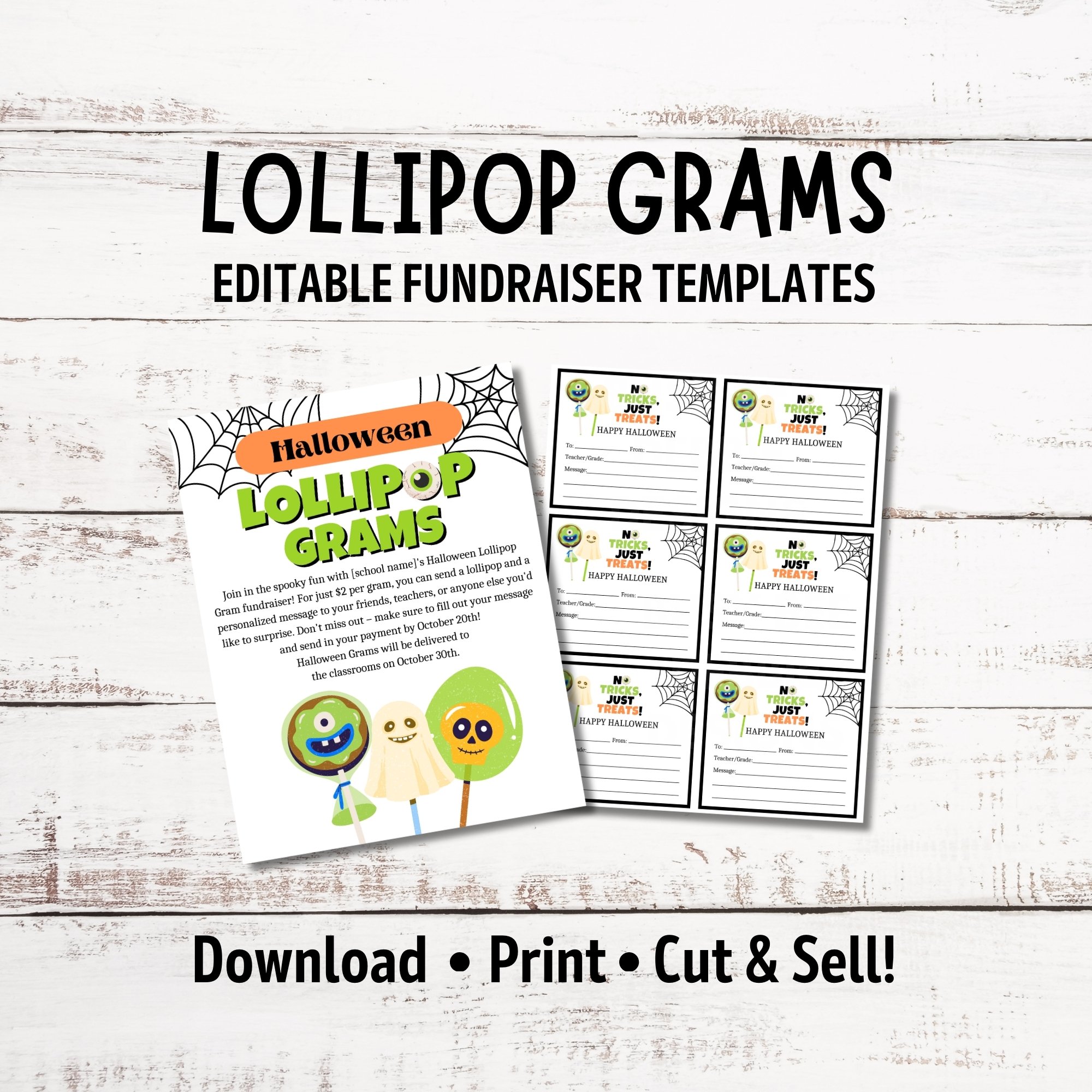 Editable Halloween Candy Gram Flyer | Halloween Lollipop Gram ...