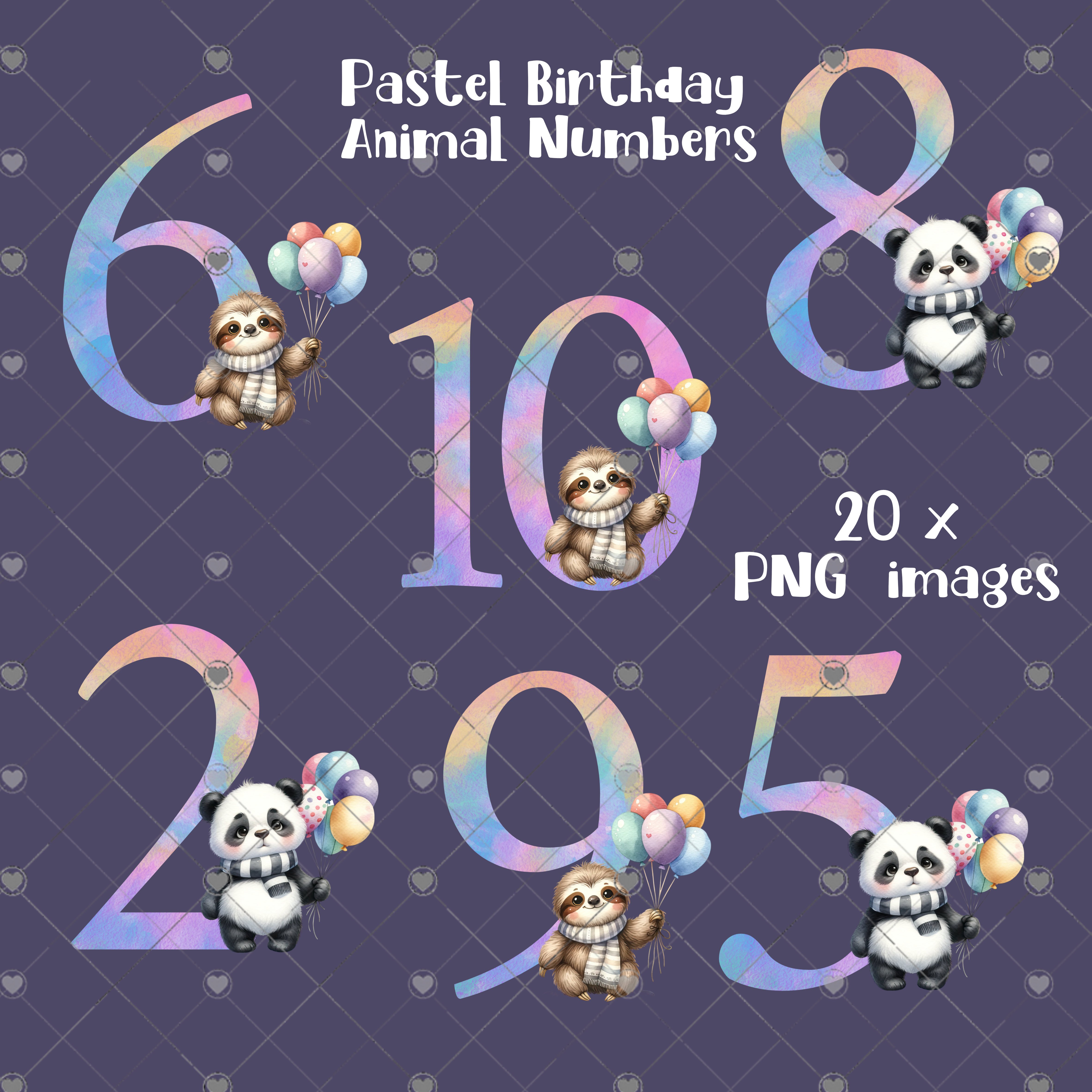 Pastel Birthday Animal Numbers - Payhip