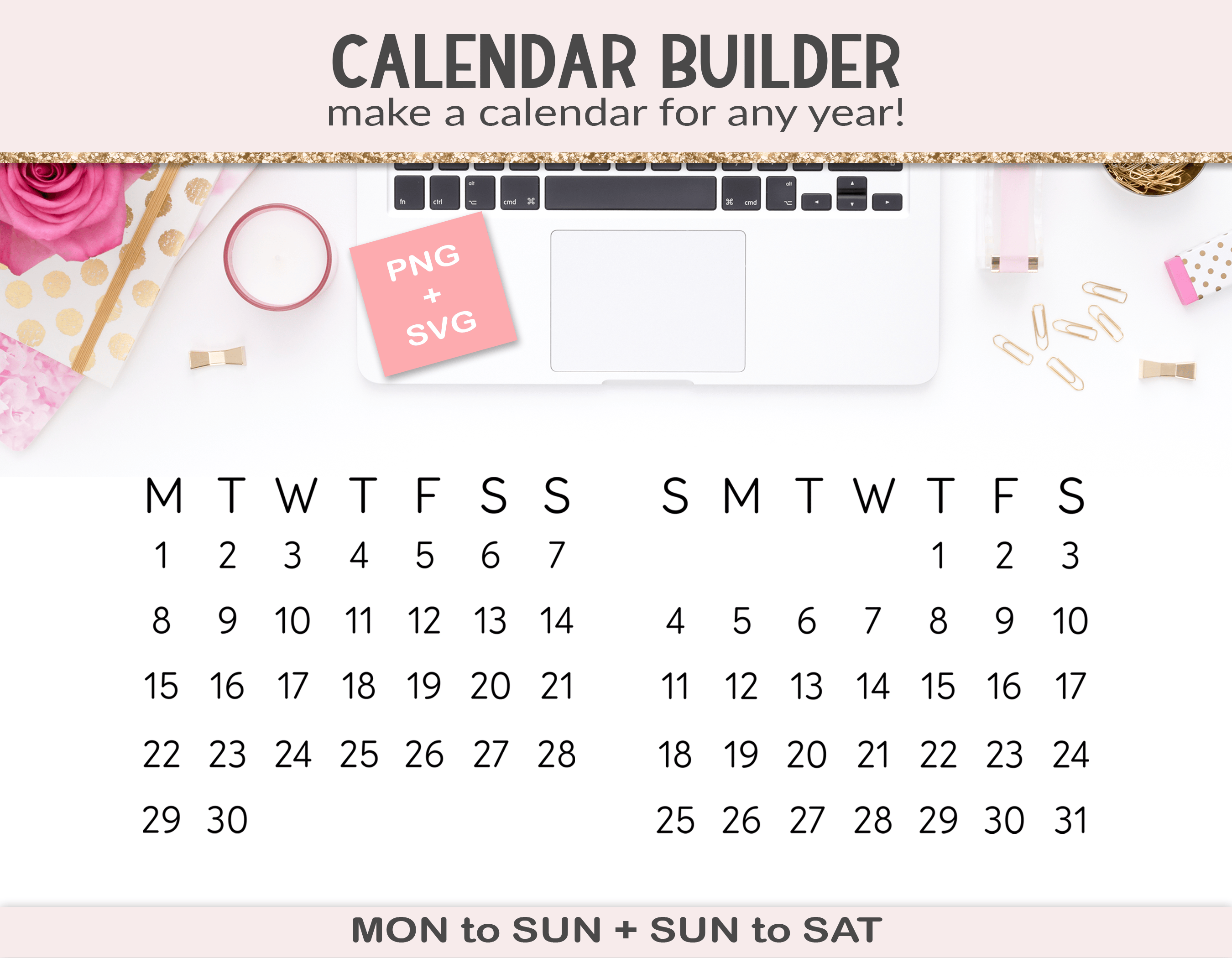 Any year calendar builder overlays (CB101)