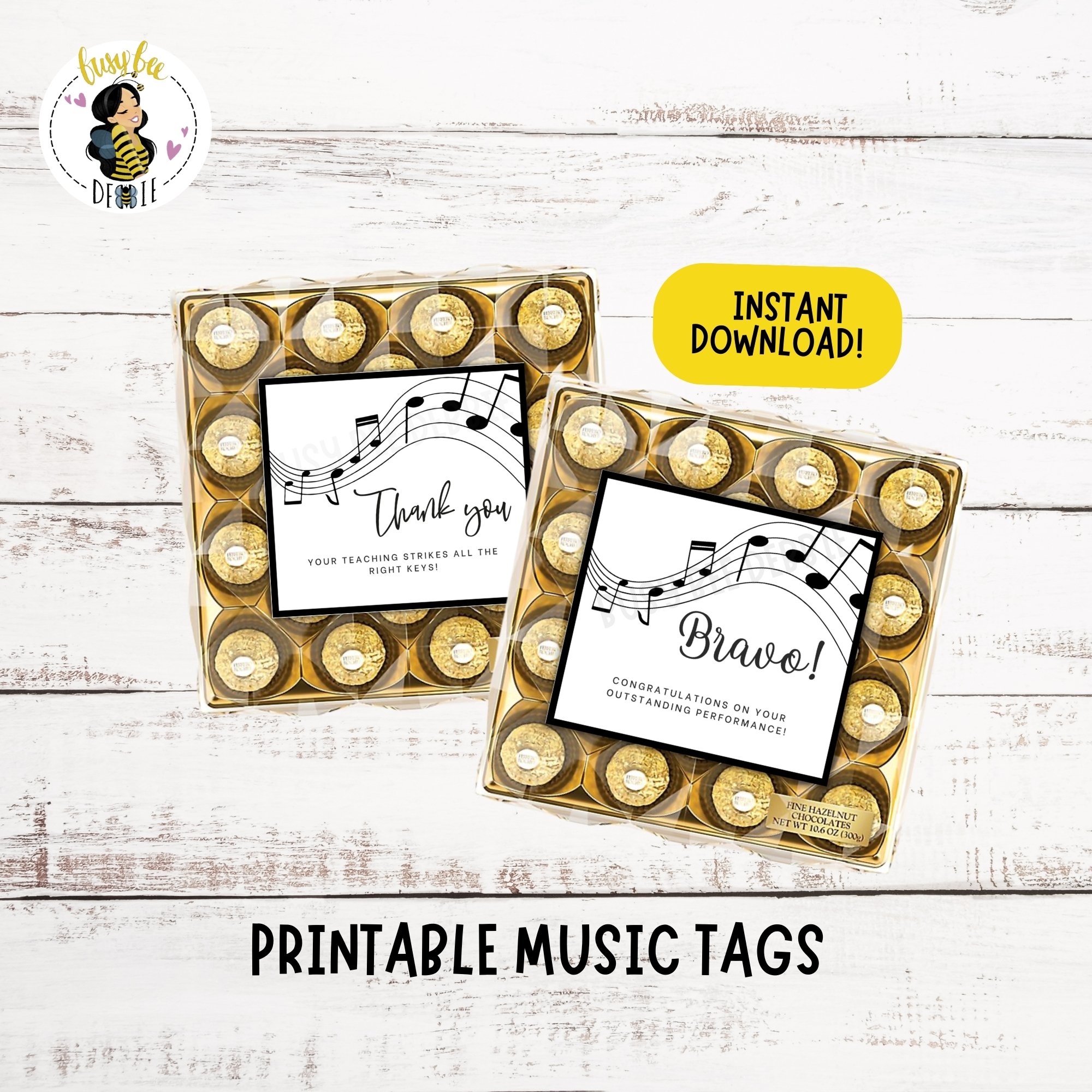 Printable Music Theme Gift Tags | Tags for Music Recital, Music Teacher ...