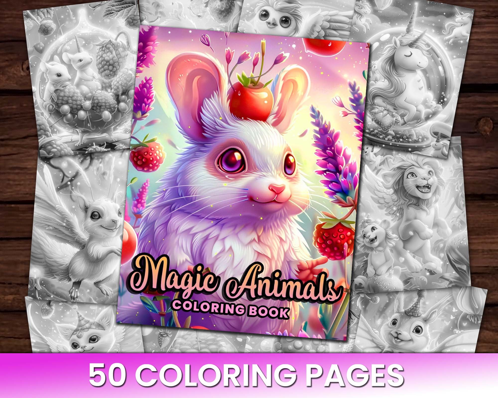 50 Magical Animals Variety, Adorable, Owl, Duck, Mice, Coloring Page ...