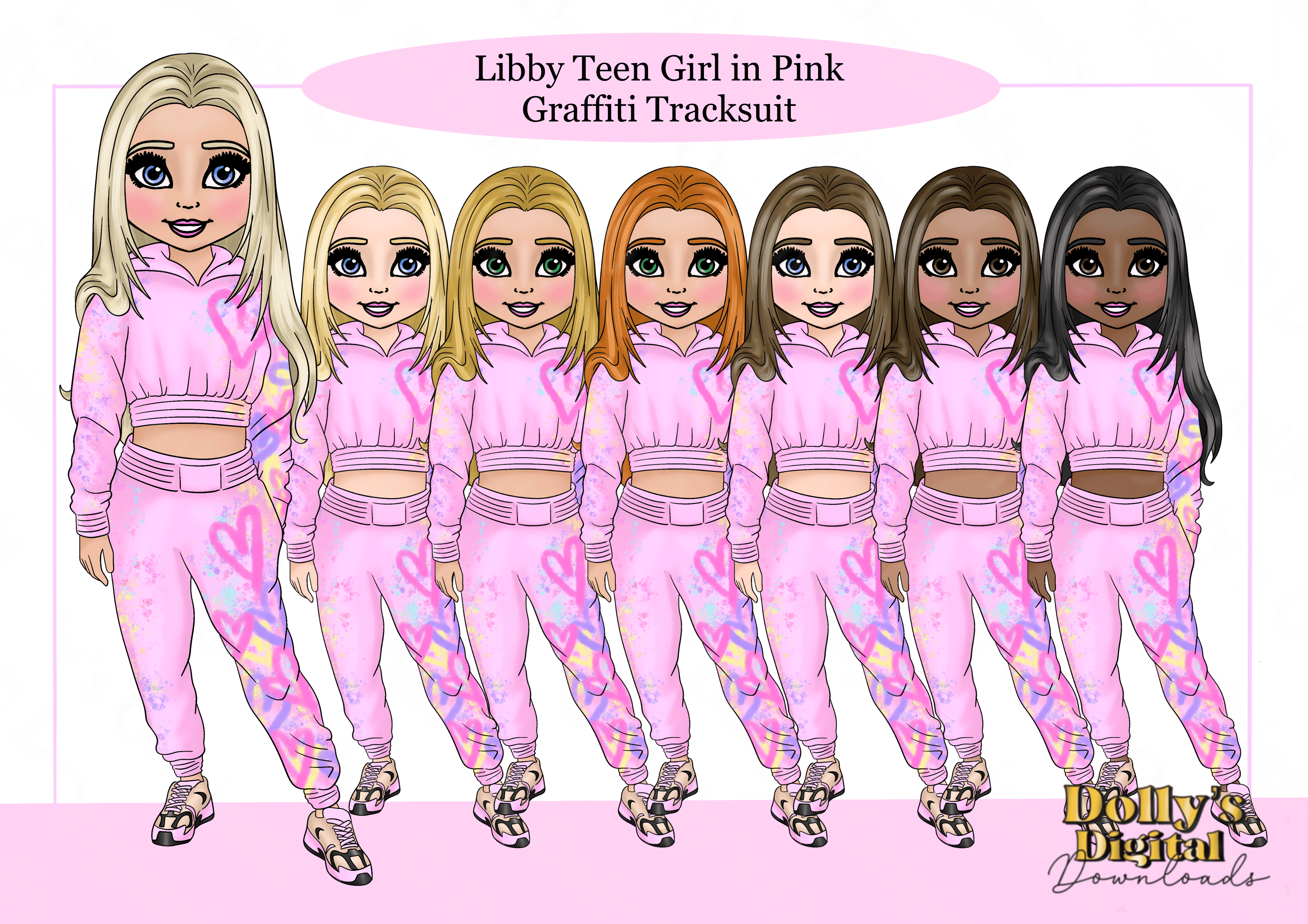 Libby Teen Girl in Pink Graffiti Tracksuit - Payhip