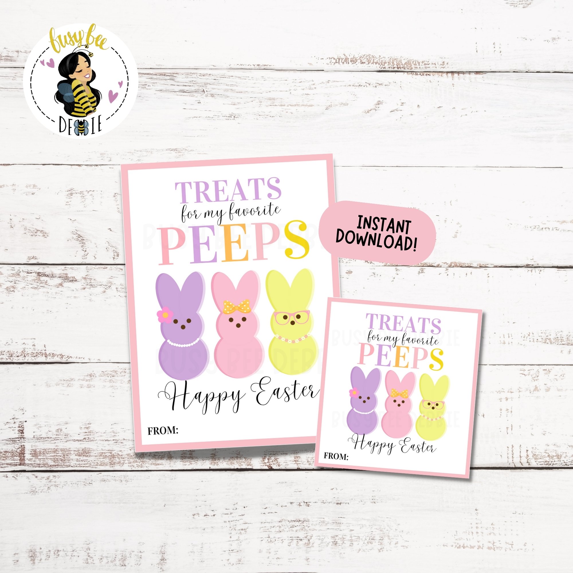 Printable Easter Peep Gift Tags | Easter Cards or Gift Tags for ...
