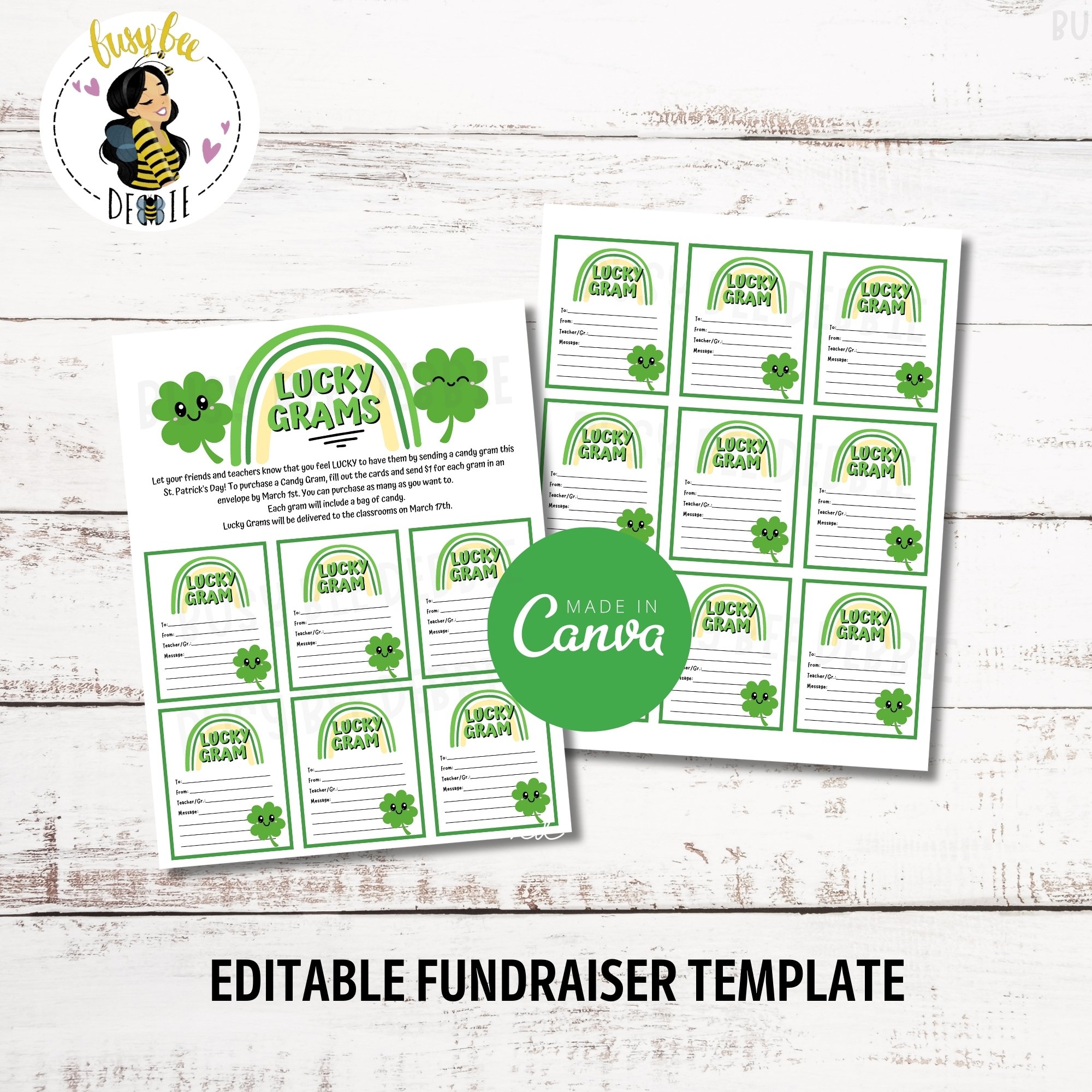 Editable St. Patrick's Day Candy Gram Flyer | School Fundraiser| St ...