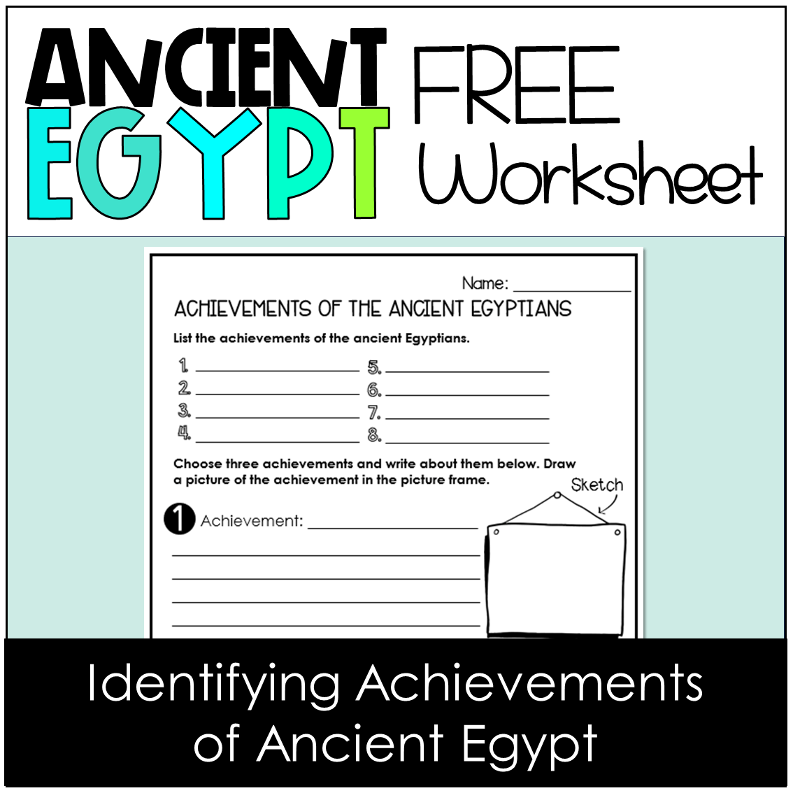 FREE Identifying Achievements of Ancient Egypt Worksheet