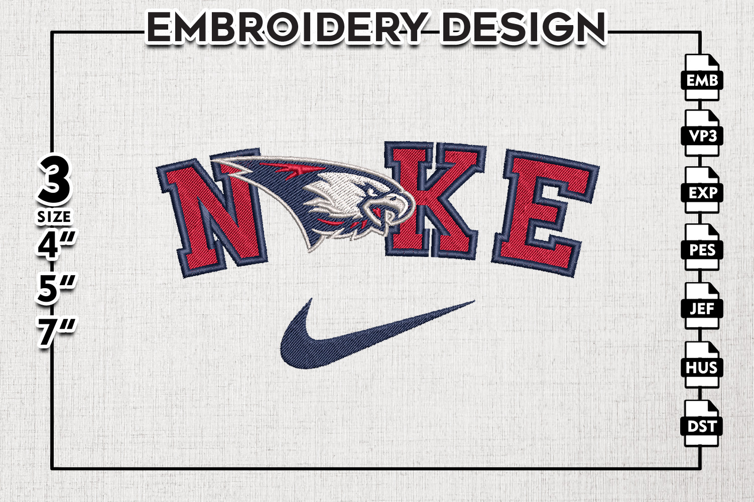 Nik.e Southern Indiana Screaming Eagles Mascot Logo Embroidery ...