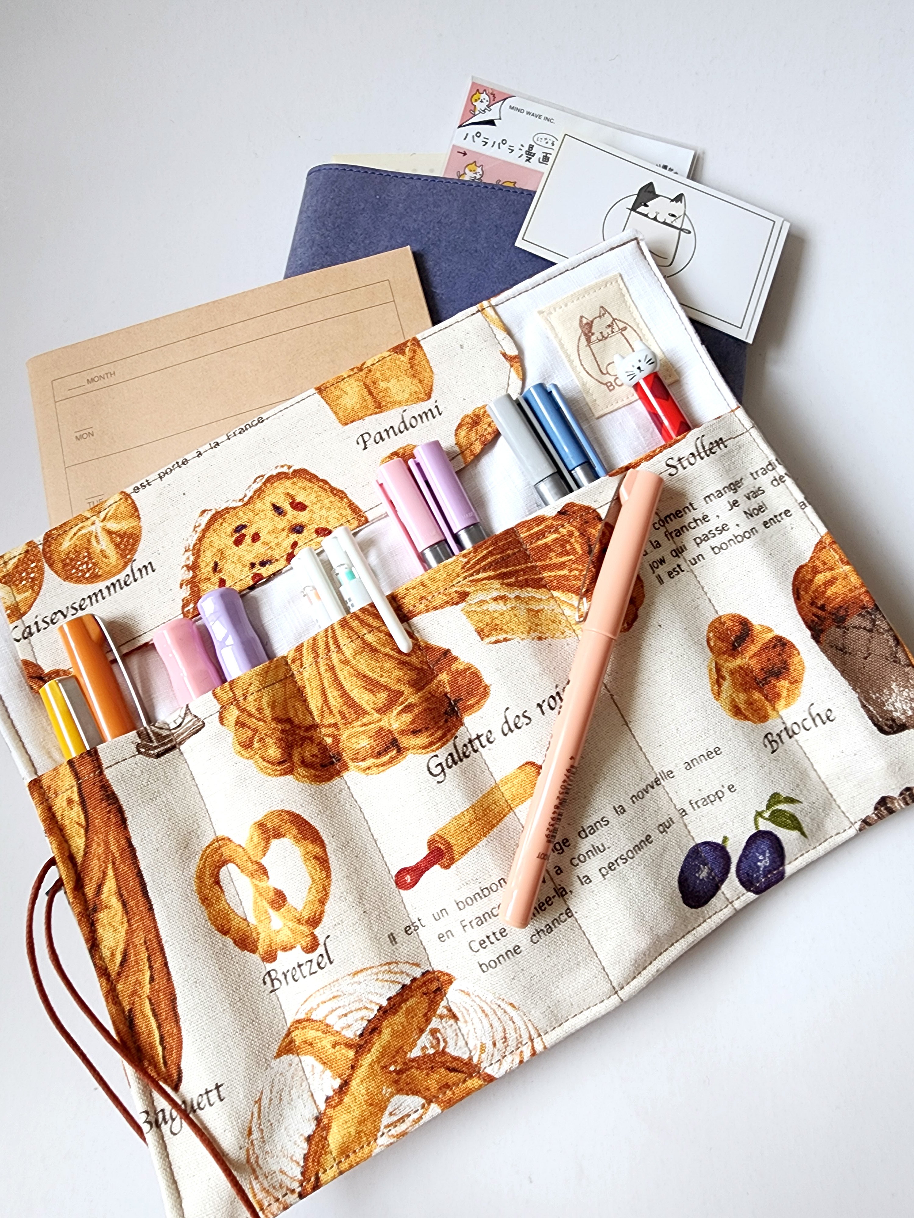 Fabric Pen Roll: Bread Lover Fabric Pen Roll - Payhip