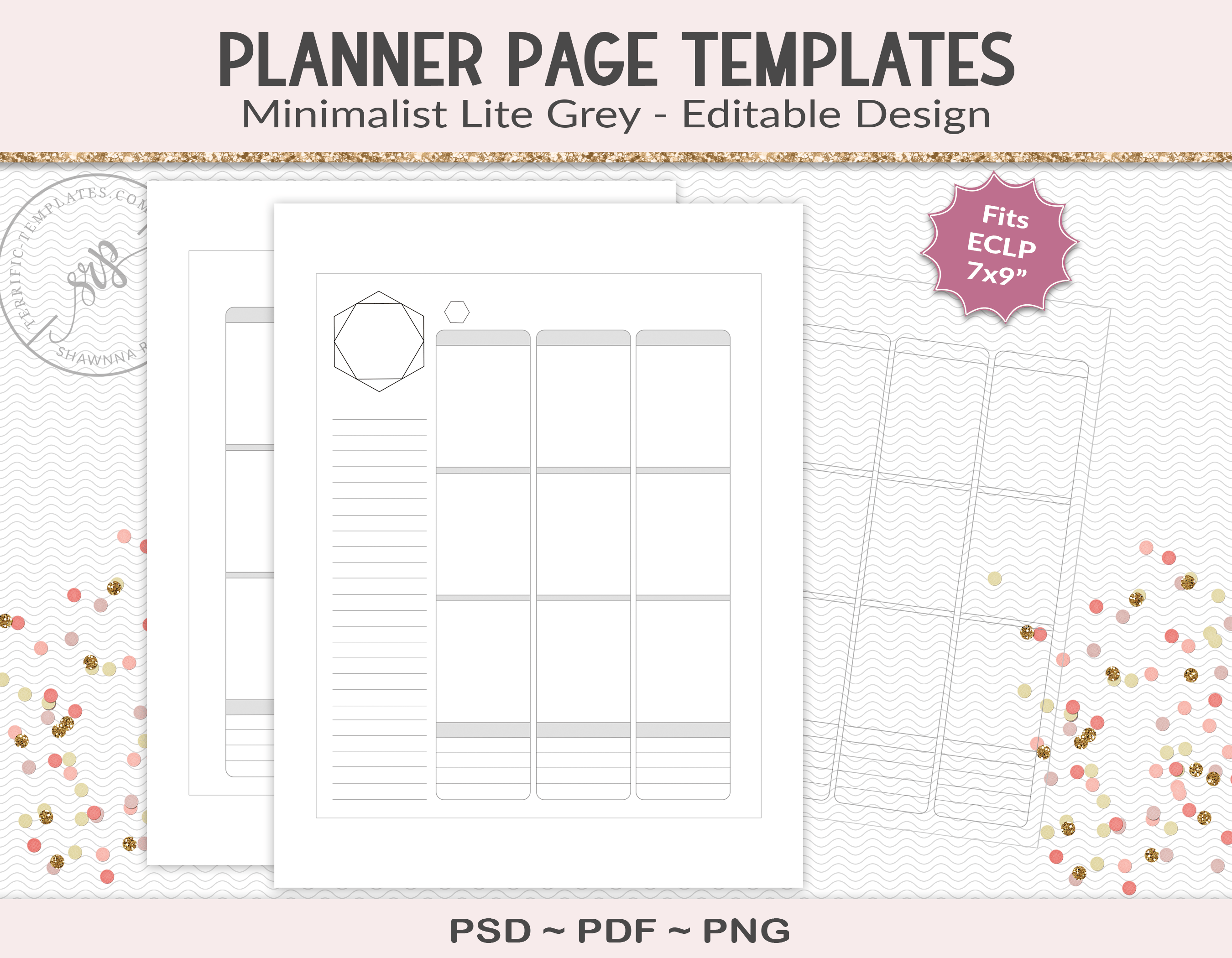 ECLP 7x9" planner page template (EC03) - Payhip