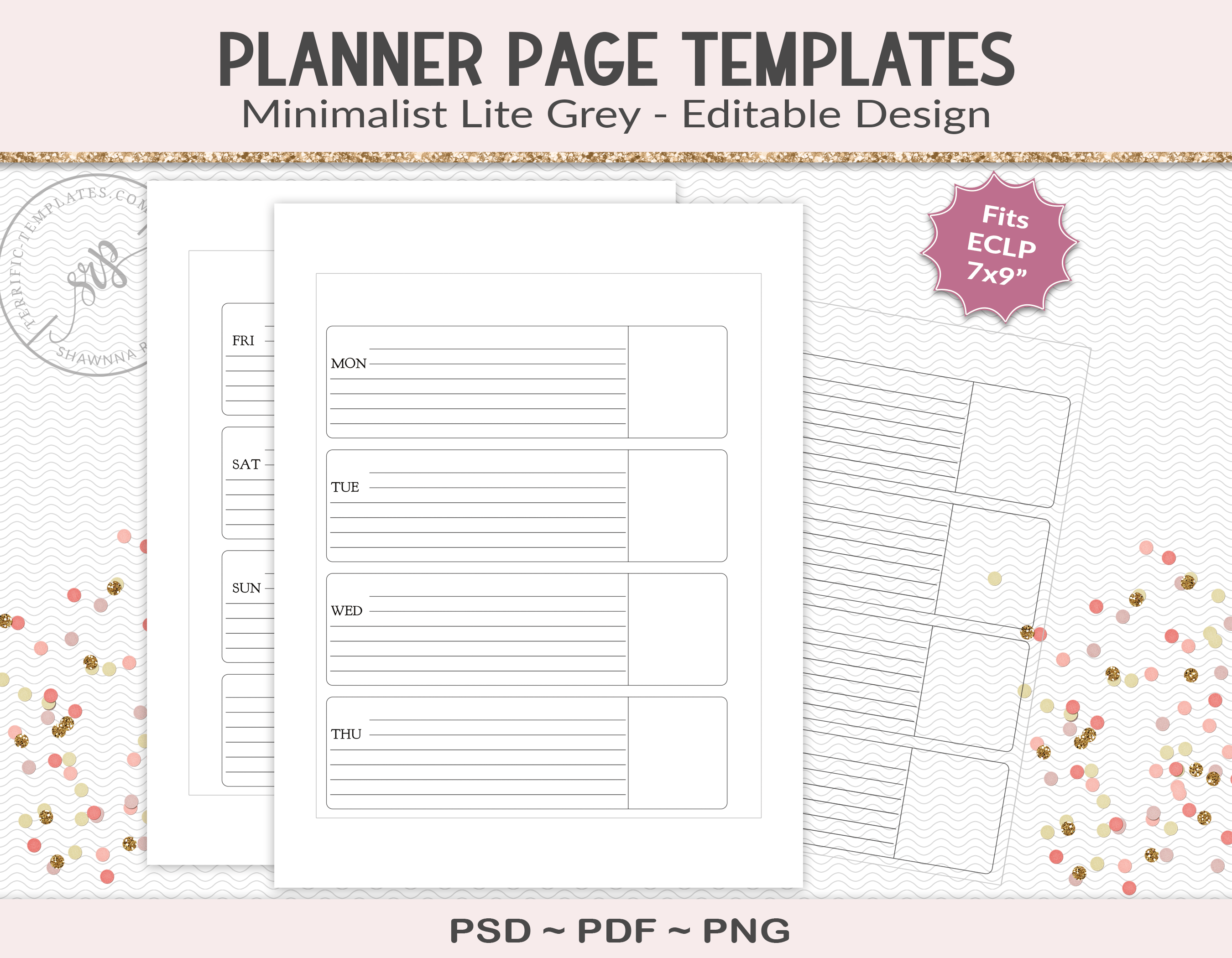 ECLP 7x9" planner page template (EC06) - Payhip