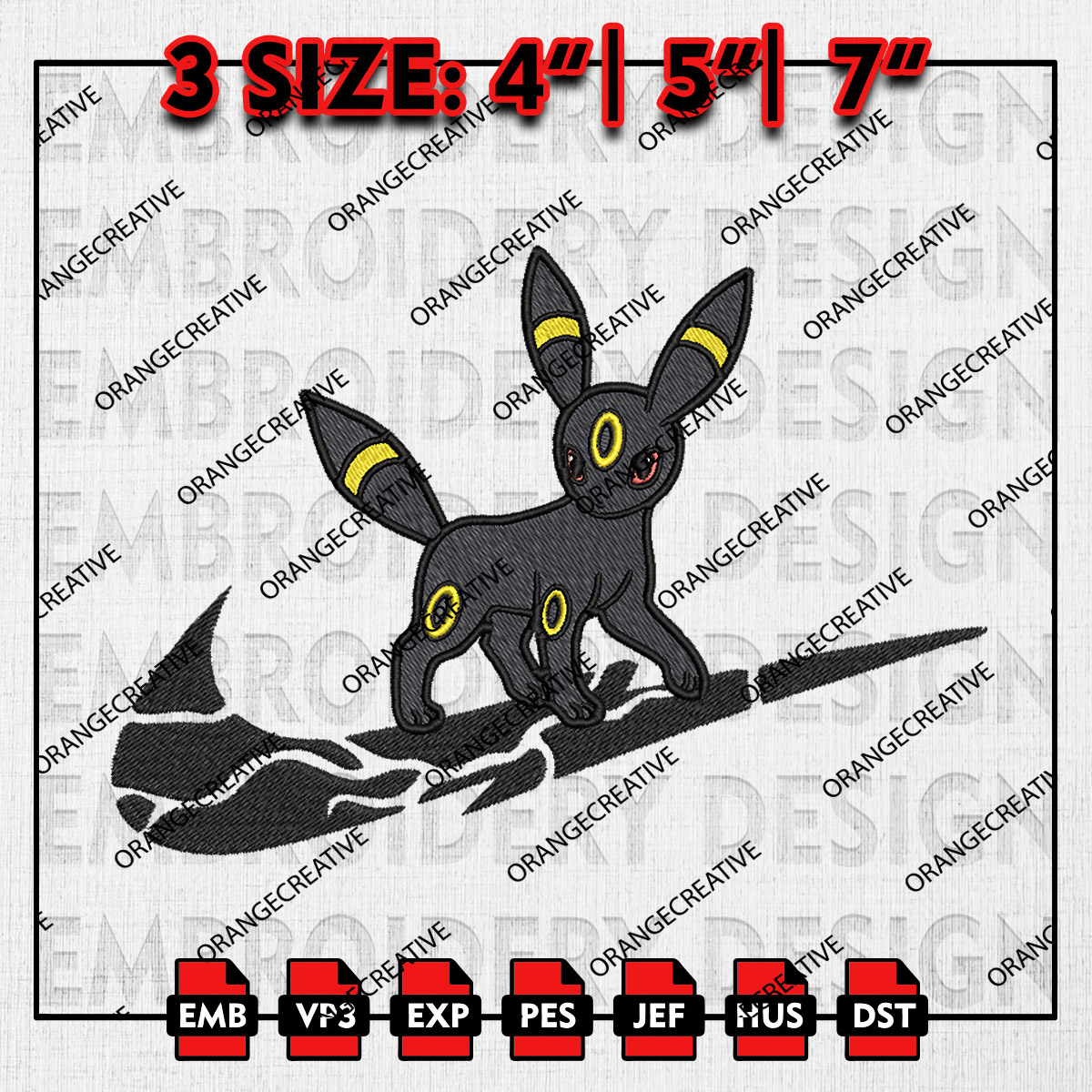 Umbreon Embroidery files, Pokemon Embroidery Designs, Anime, Manga ...