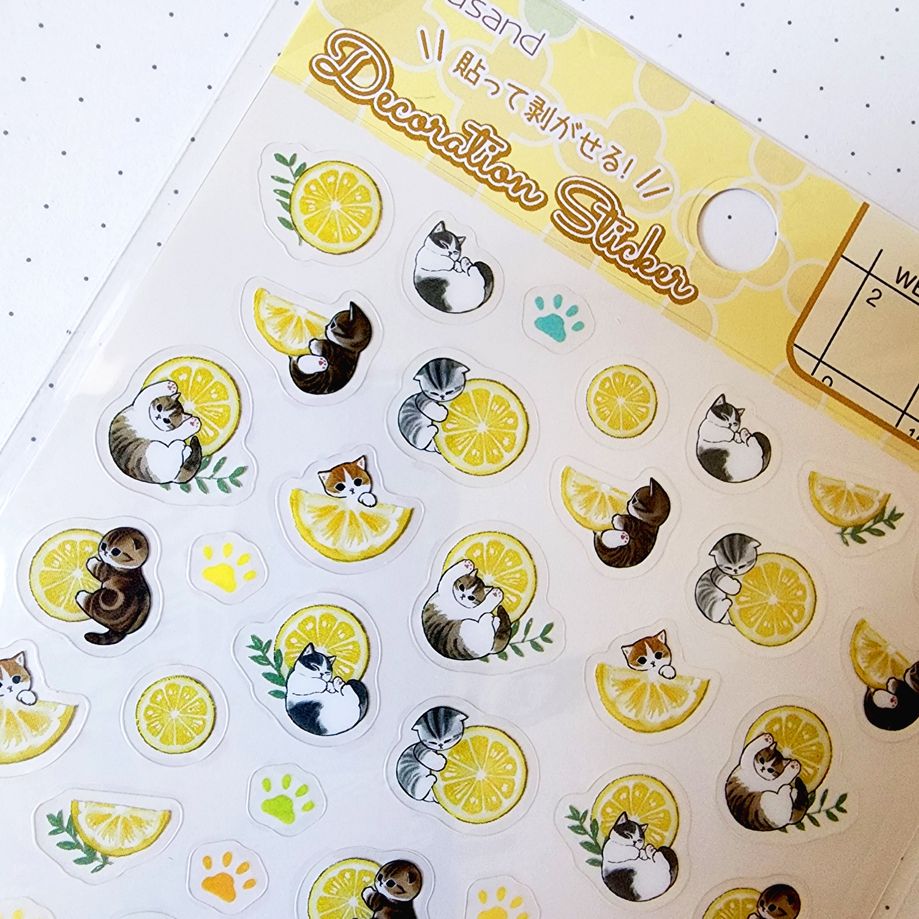Animal Sticker: Mofusand cat, Japan Cat illustration planner sticker ...