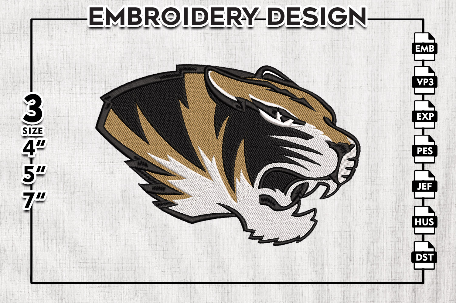 Missouri Tigers Ncaa Mascot Logo Embroidery, NCAA Missouri Tigers Logo ...