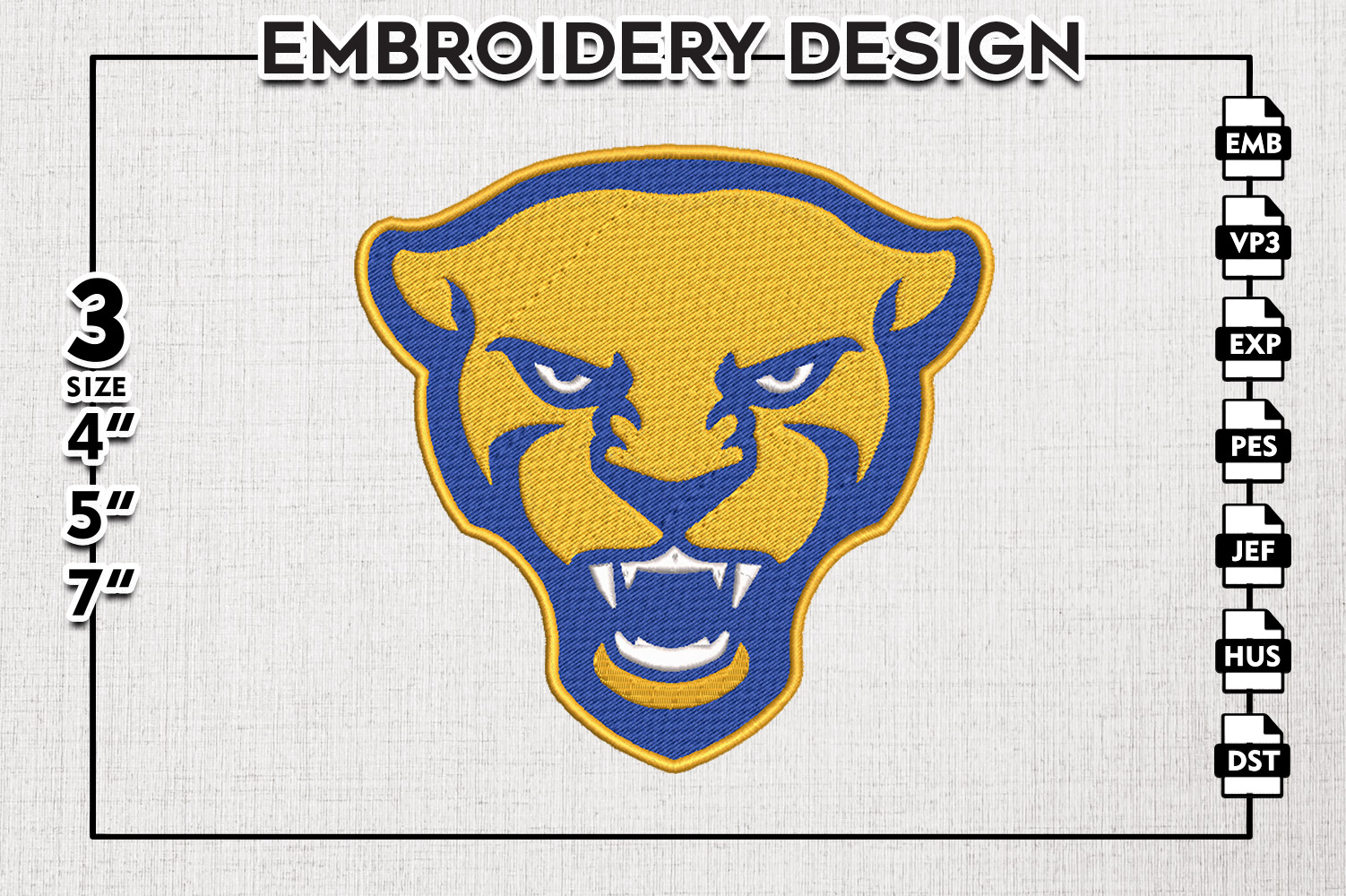 Pittsburgh Panthers Ncaa Mascot Logo Embroidery, NCAA Pittsburgh ...