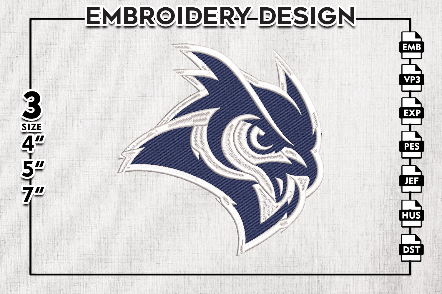Rice Owls Ncaa Head Mascot Logo Embroidery, NCAA Rice Owls Team Logo ...