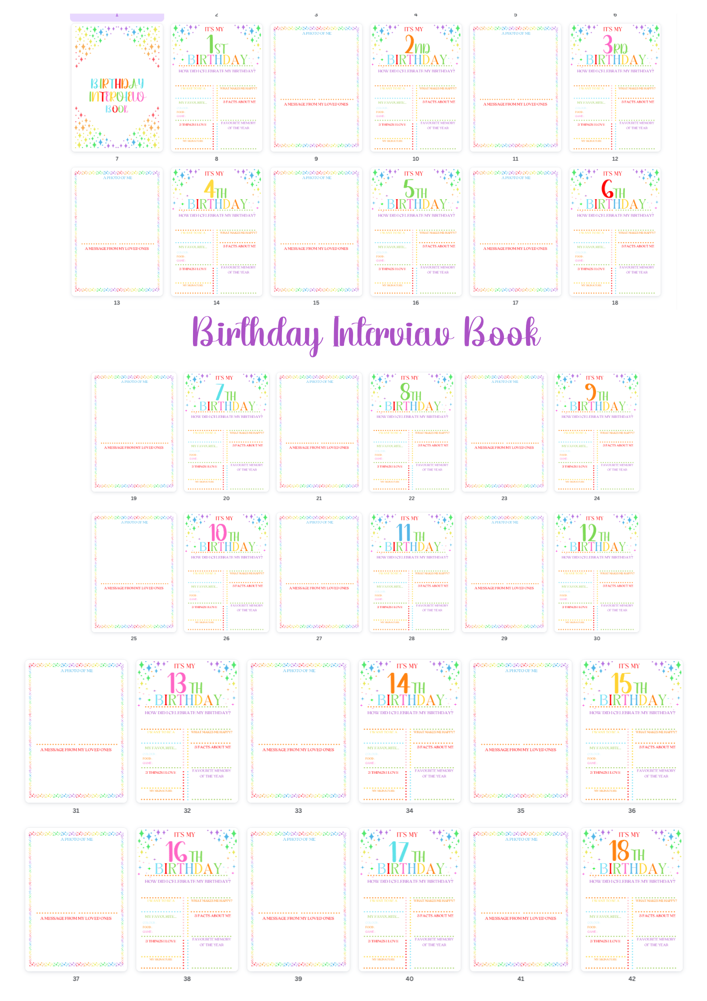 DIGITAL Birthday Interview Book - Payhip