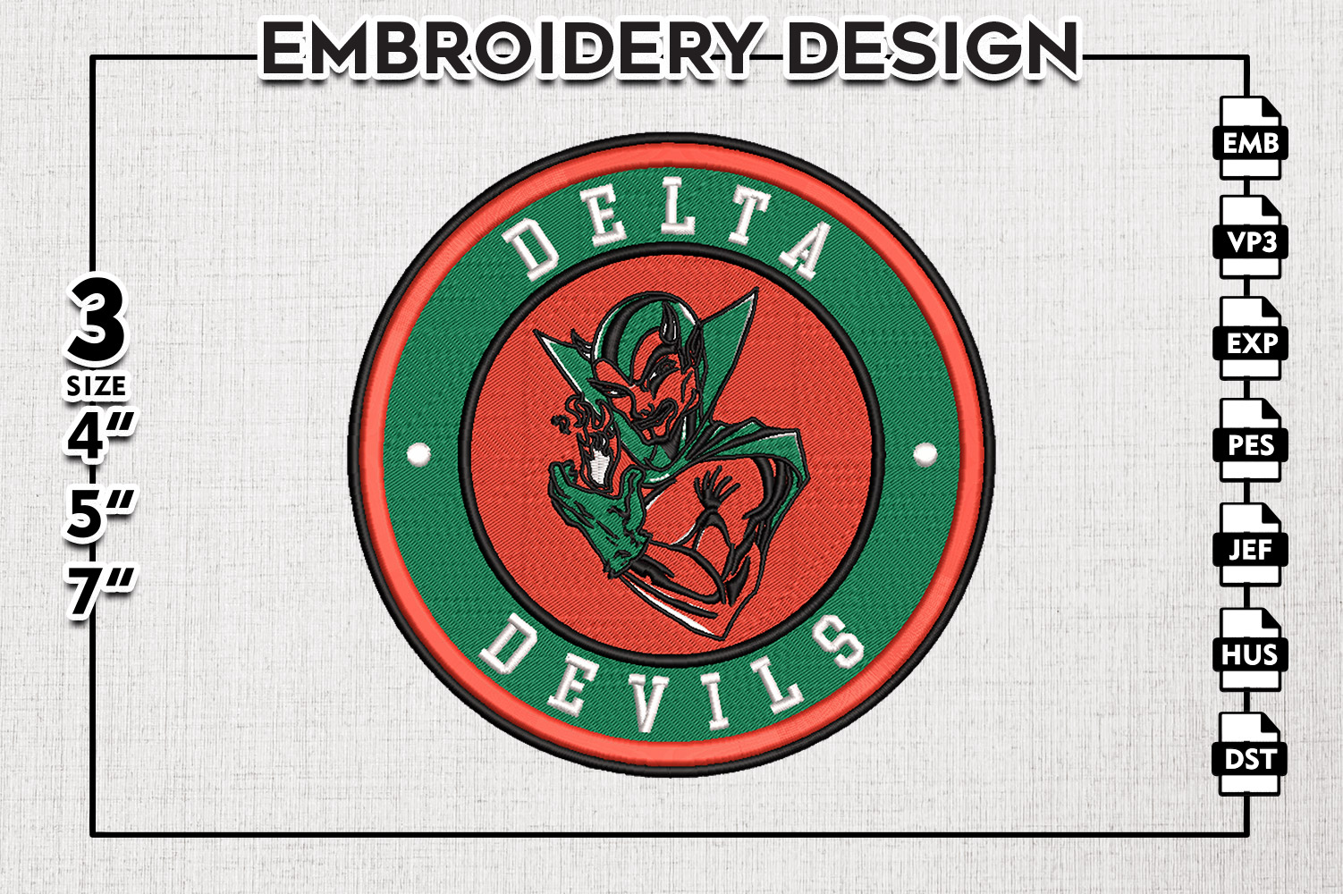 NCAA Mississippi Valley State Delta Devils Round Logo Embroidery, NCAA ...