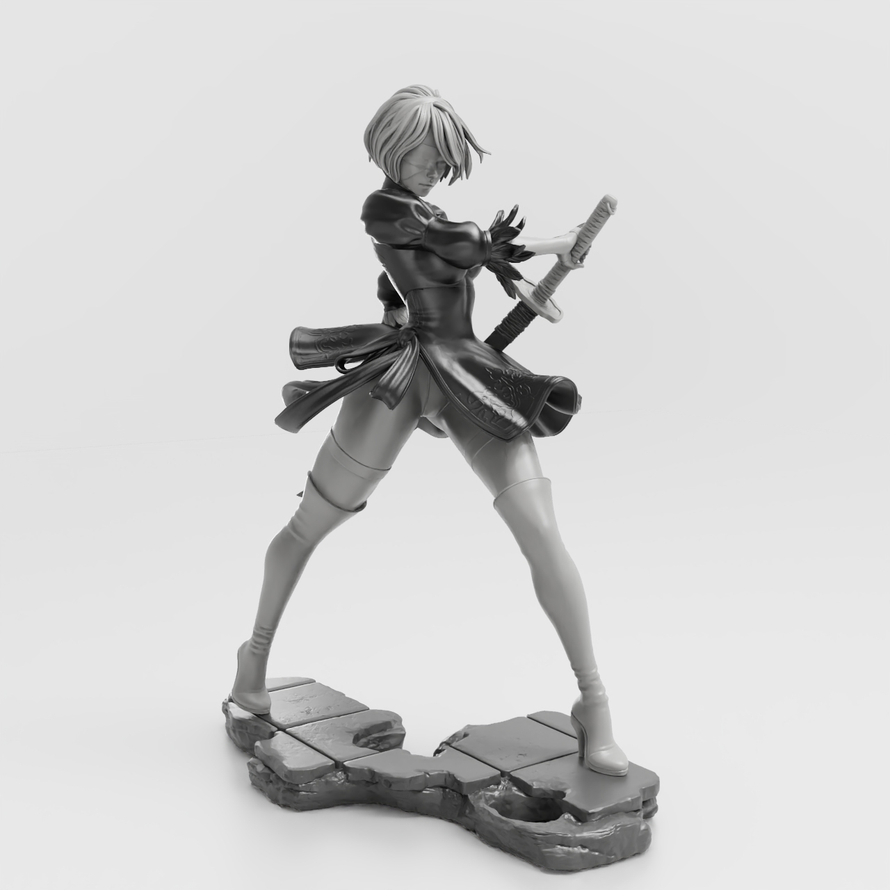2B - Nier Automata v3, STL 3D model design printable file - Payhip