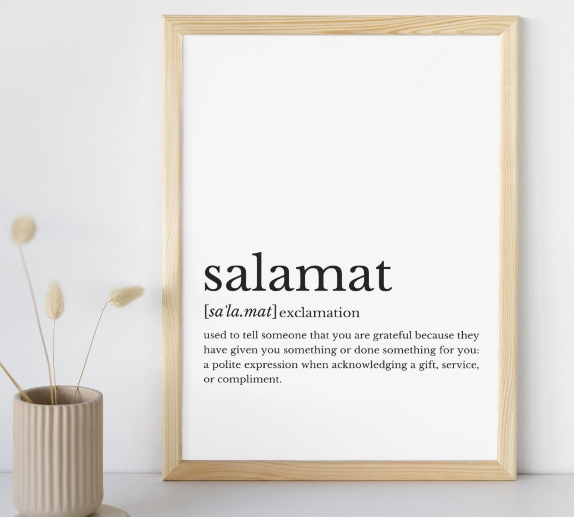 Filipino Art Gift Salamat Definition Printable Home Decor - Payhip