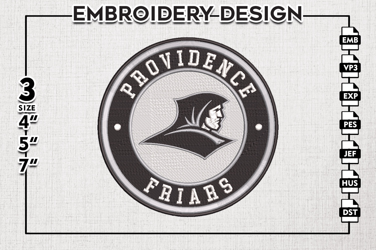 NCAA Providence Friars Round Logo Embroidery, NCAA Providence Friars ...
