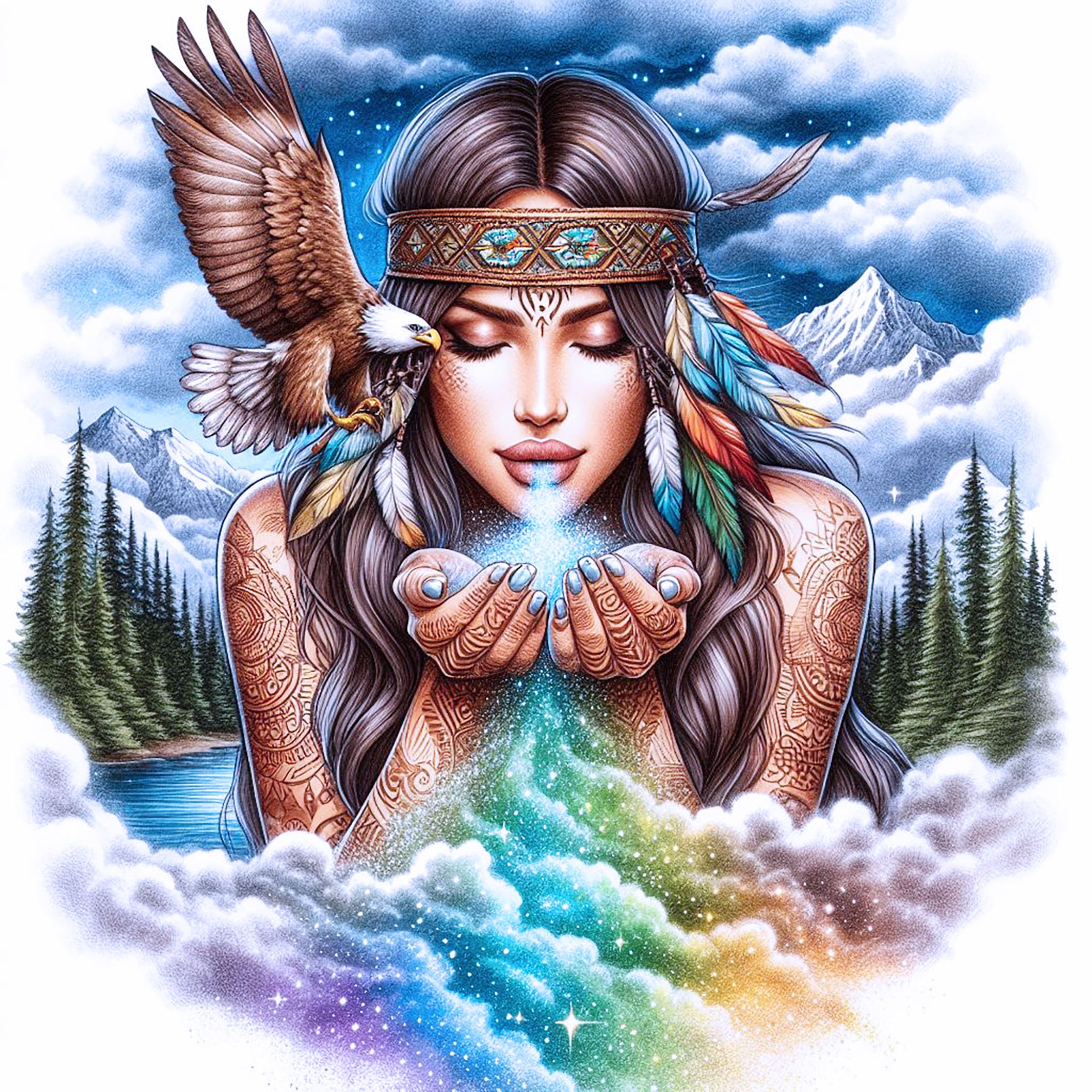 Magical Indian Woman & Eagle - Payhip