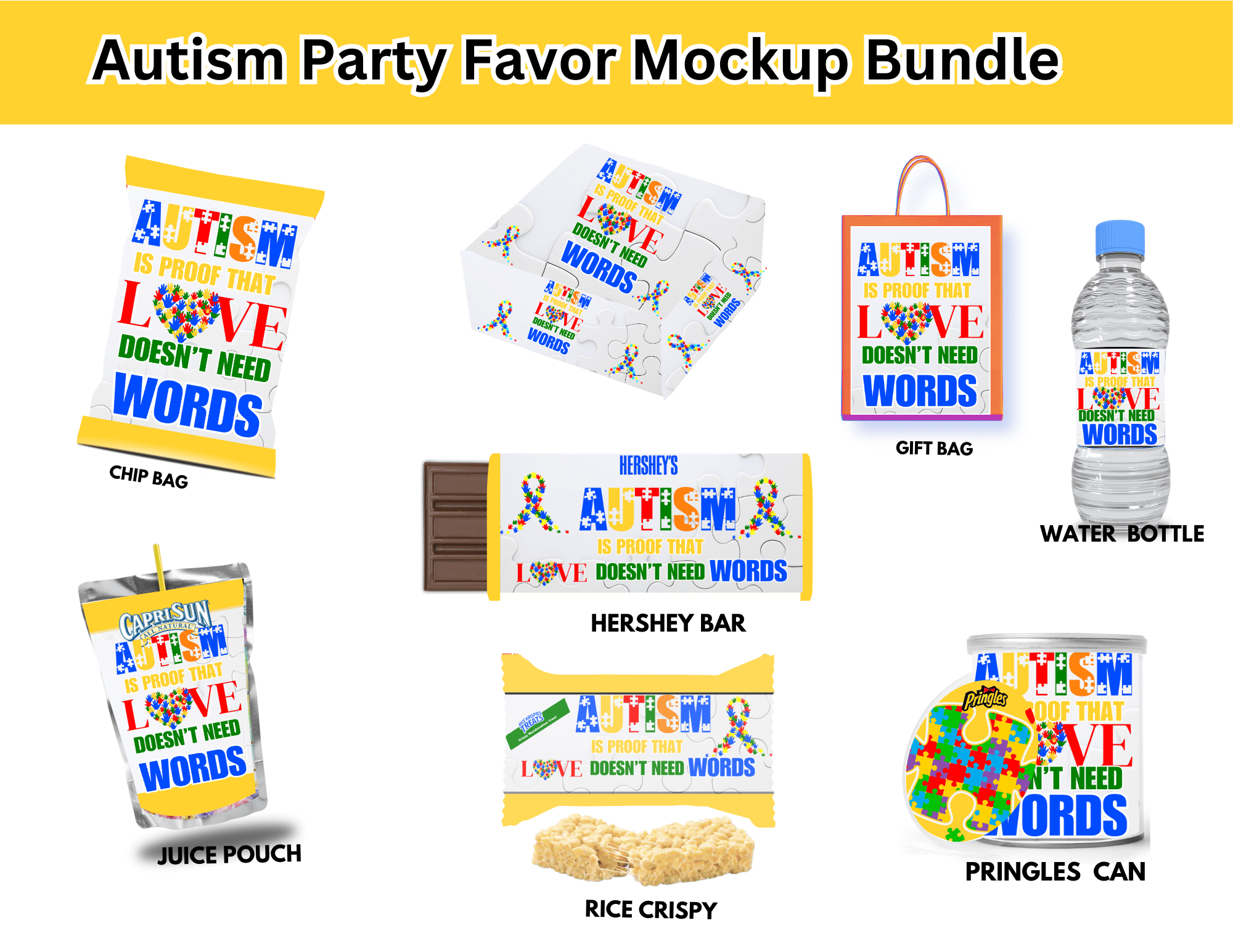 Autism Editable Party Favor Templates - Payhip