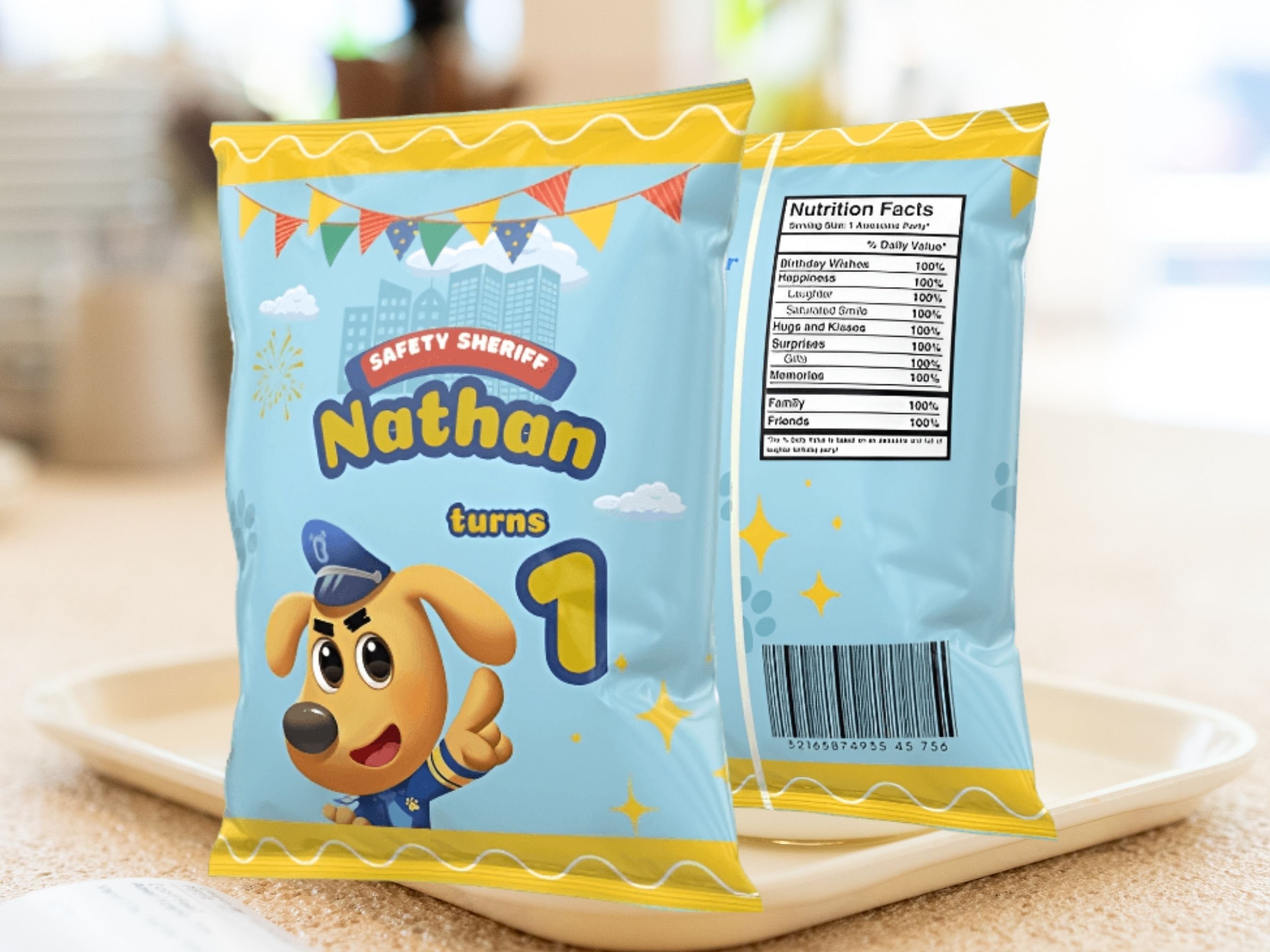 Safety Sheriff Labrador Chip Bag Editable Template - Payhip