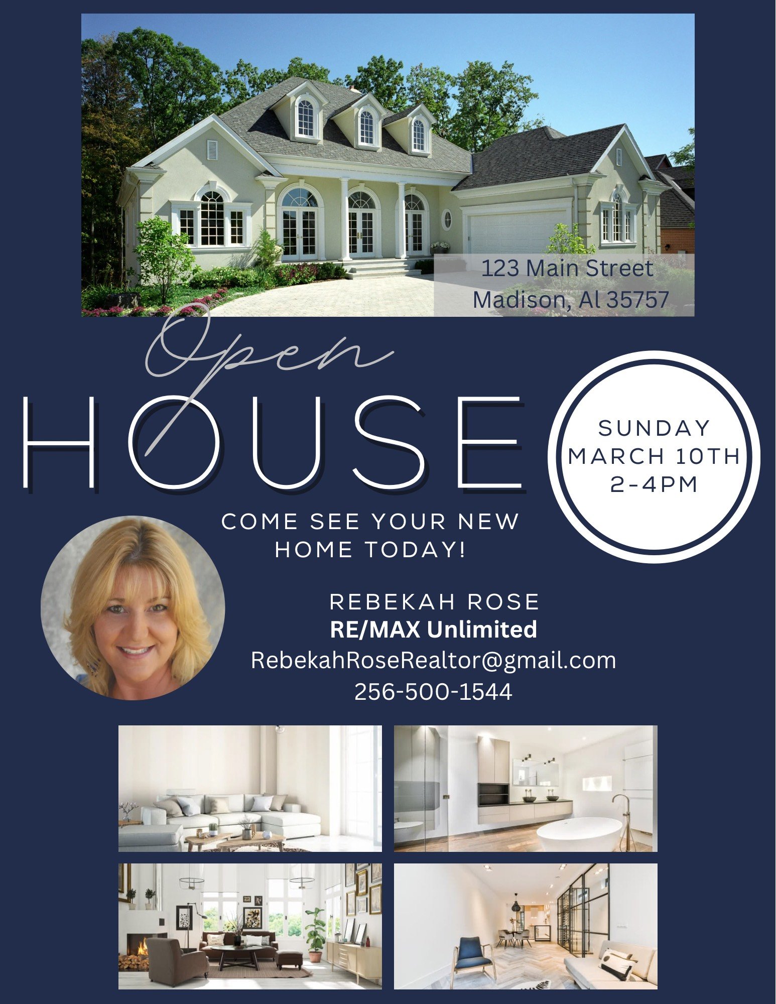 Blue and White Open House Flyer Branded - Payhip