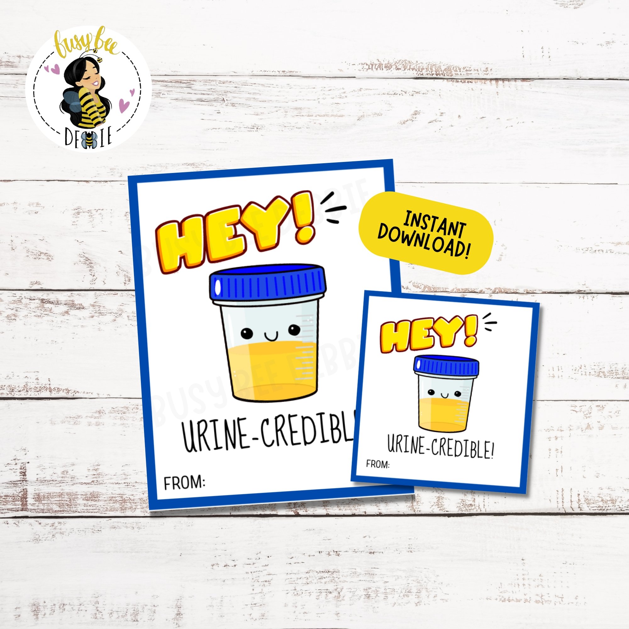 Printable Urine -Credible Gift Tags | Tags or Cards for Doctor, Nurse ...